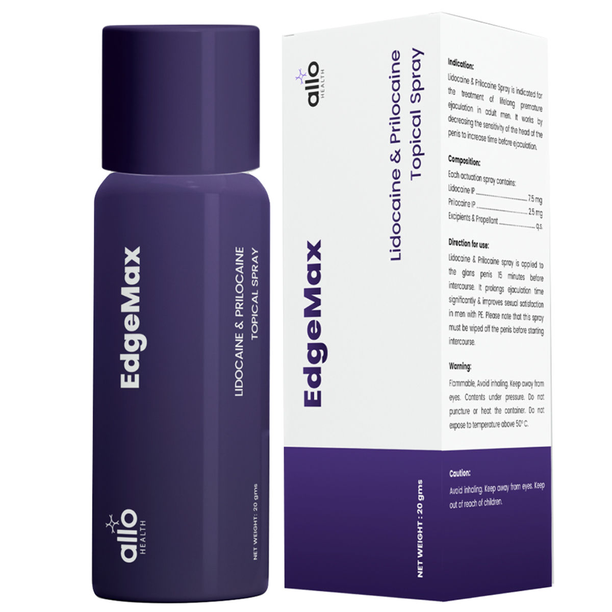 Edgemax Topical Spray 20 gm | Uses, Side Effects, Price | Apollo Pharmacy