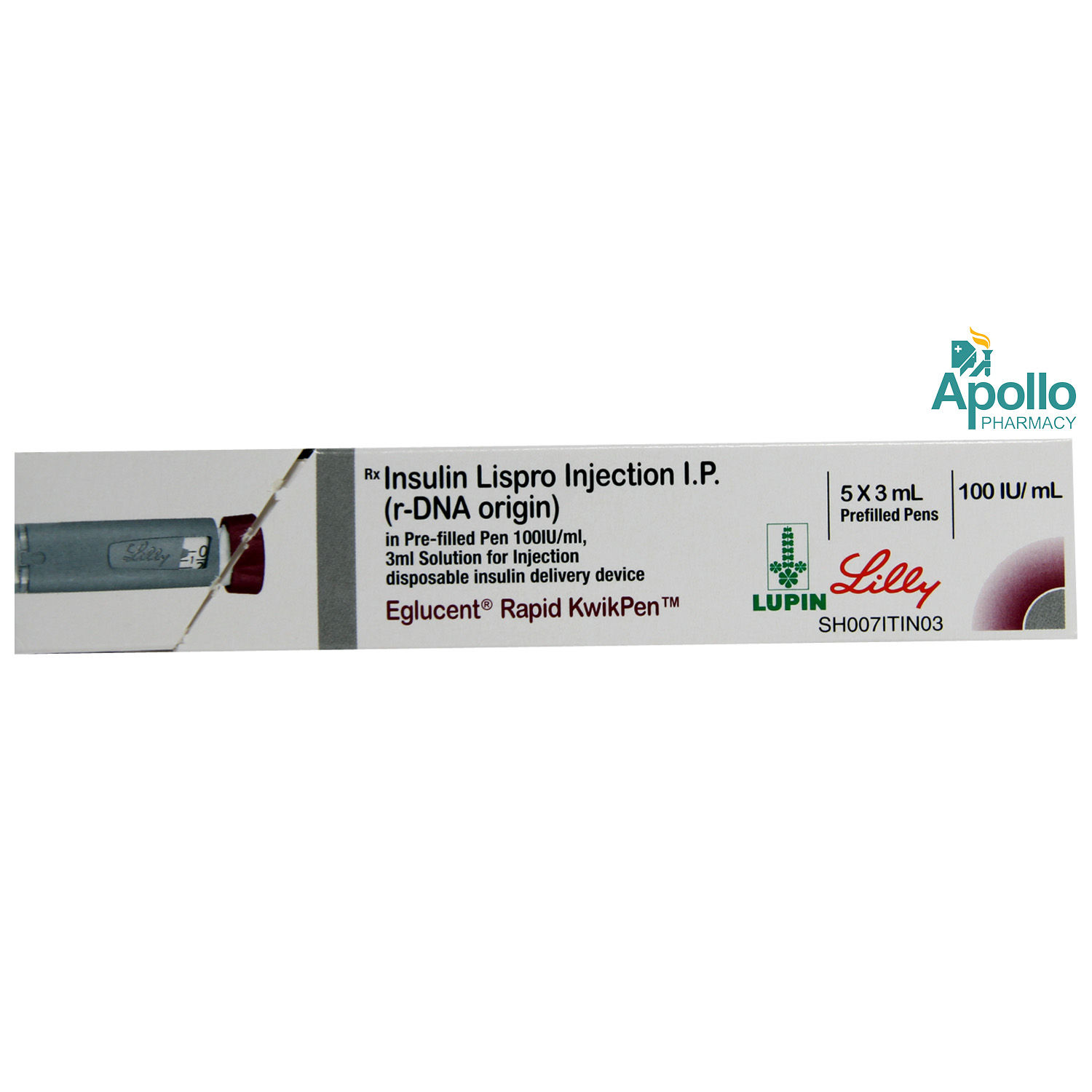 Eglucent Rapid Kwikpen 100IU Injection 3 ml Price, Uses, Side Effects, Composition - Apollo Pharmacy
