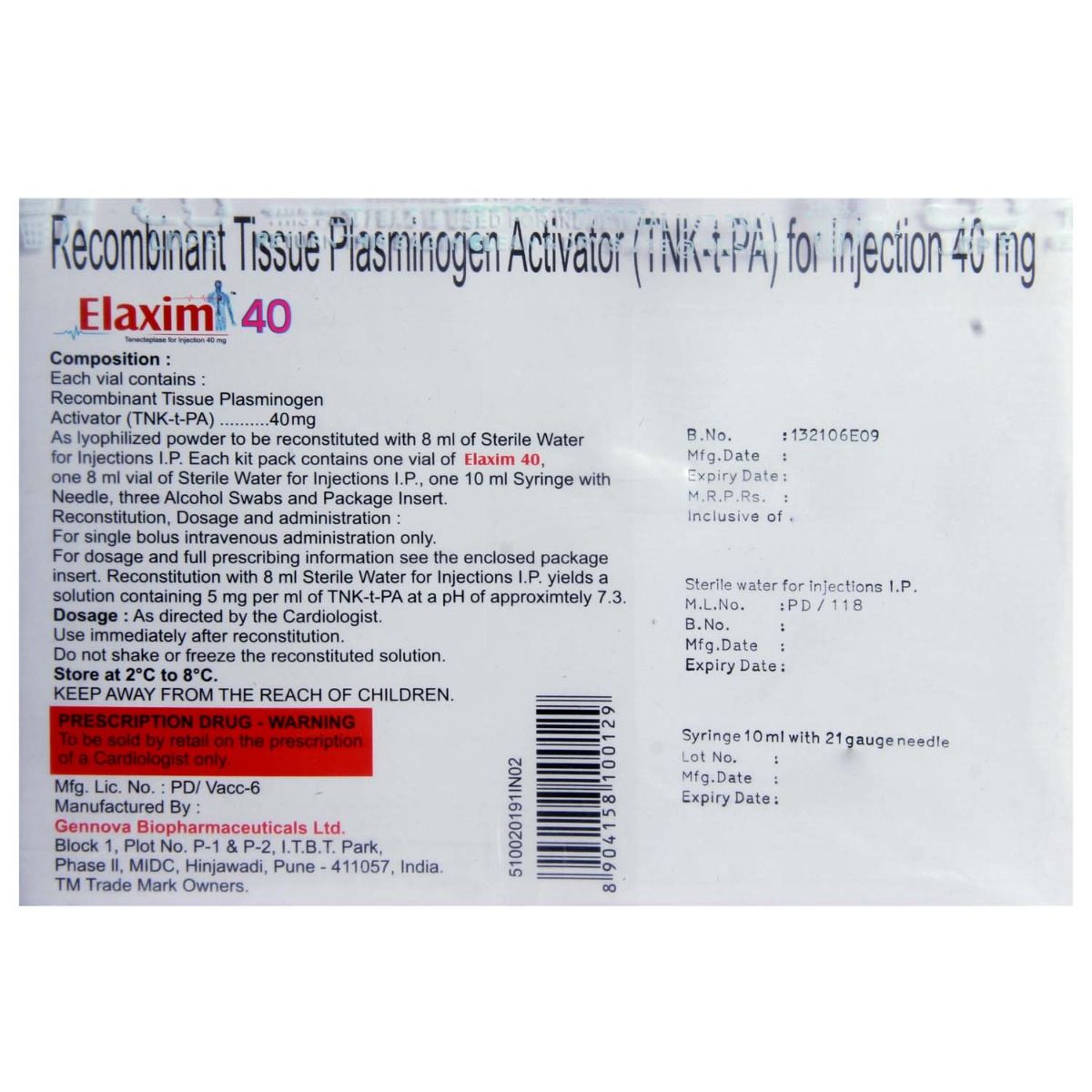 ELAXIM 40MG INJECTION | Uses, Side Effects, Price | Apollo Pharmacy