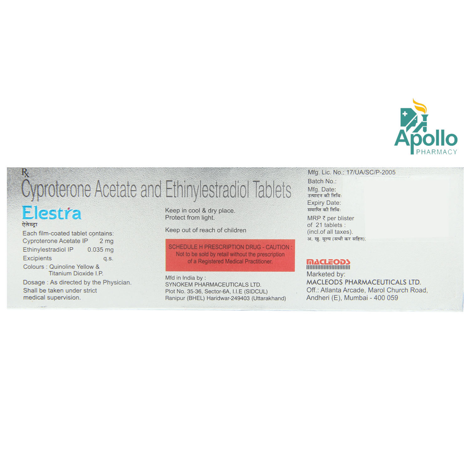 Elestra Tablet 21's Price, Uses, Side Effects, Composition - Apollo ...