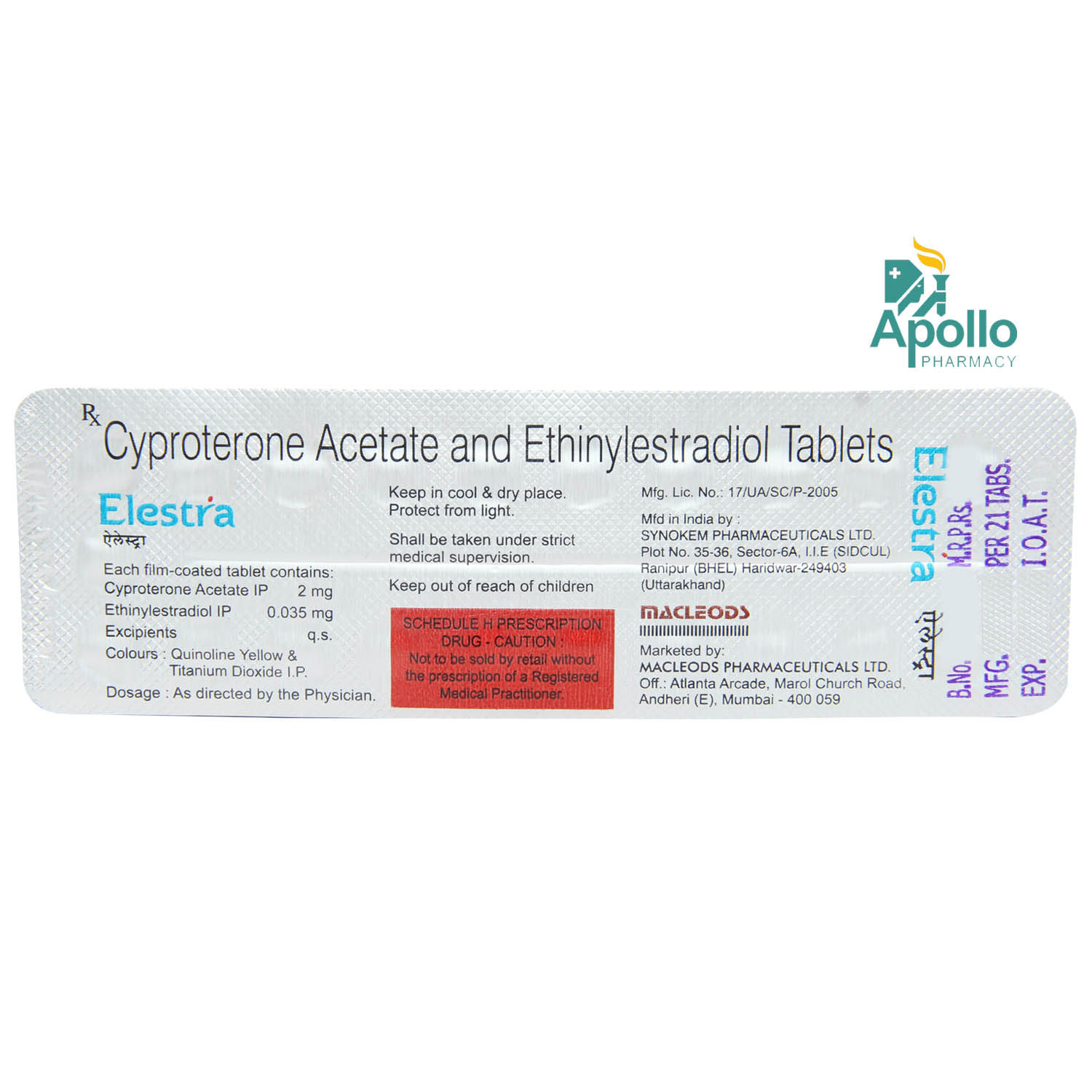 Elestra Tablet | Uses, Side Effects, Price | Apollo Pharmacy