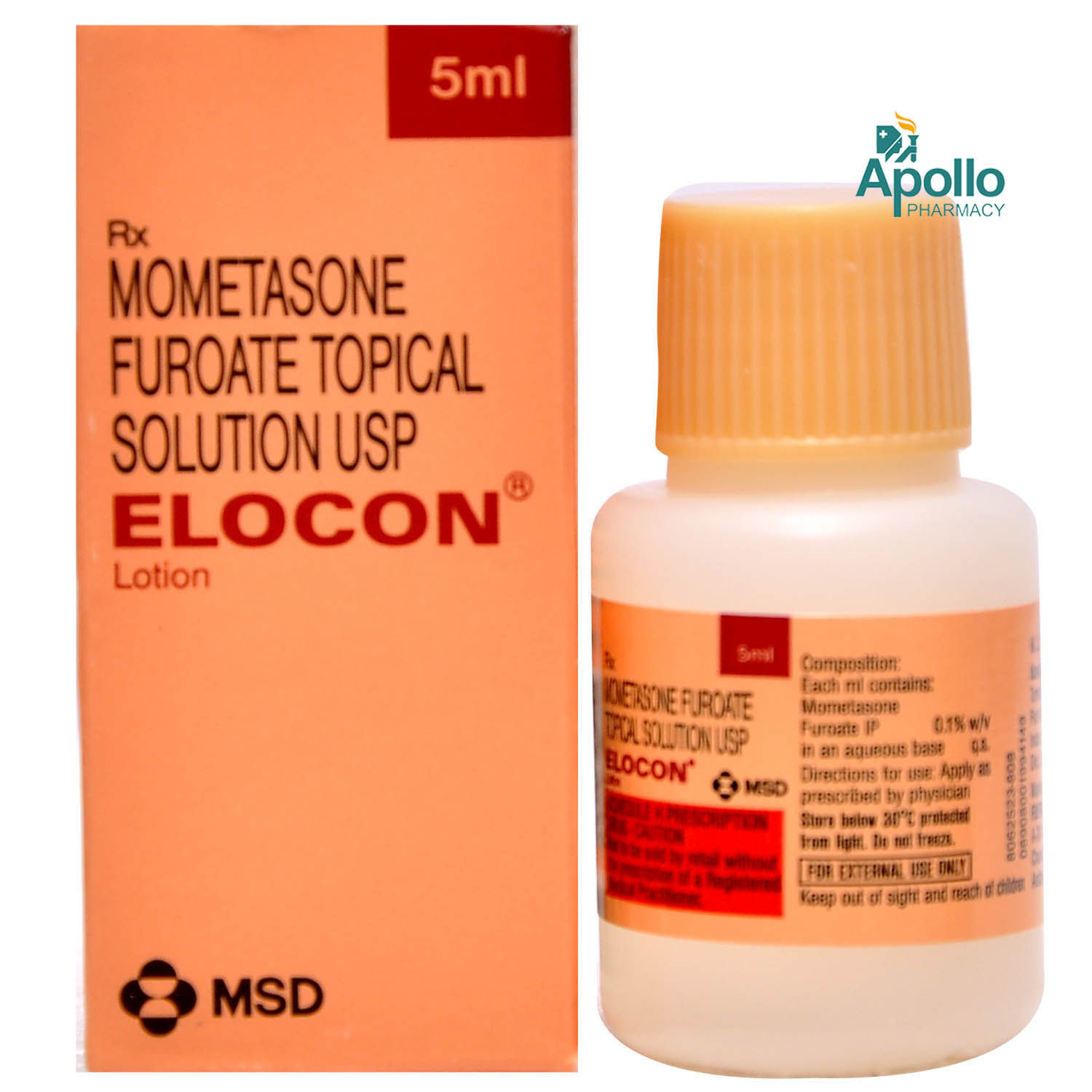 Elocon Lotion 5 ml Price, Uses, Side Effects, Composition - Apollo Pharmacy