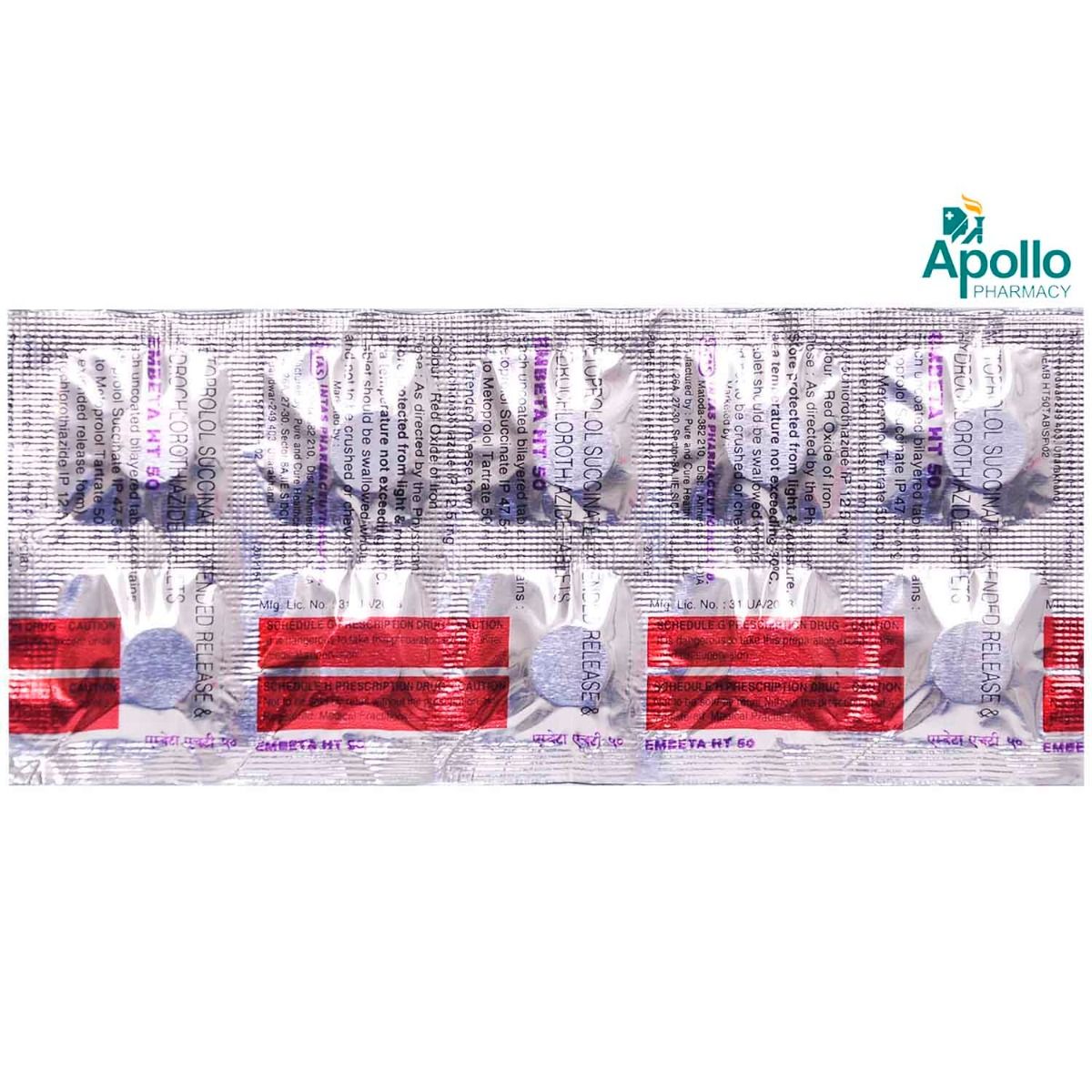 Embeta HT 50 Tablet 10's Price, Uses, Side Effects, Composition ...