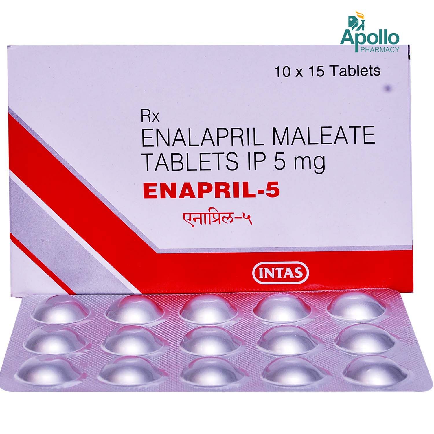 Enapril 5 Tablet 15's Price, Uses, Side Effects, Composition - Apollo ...