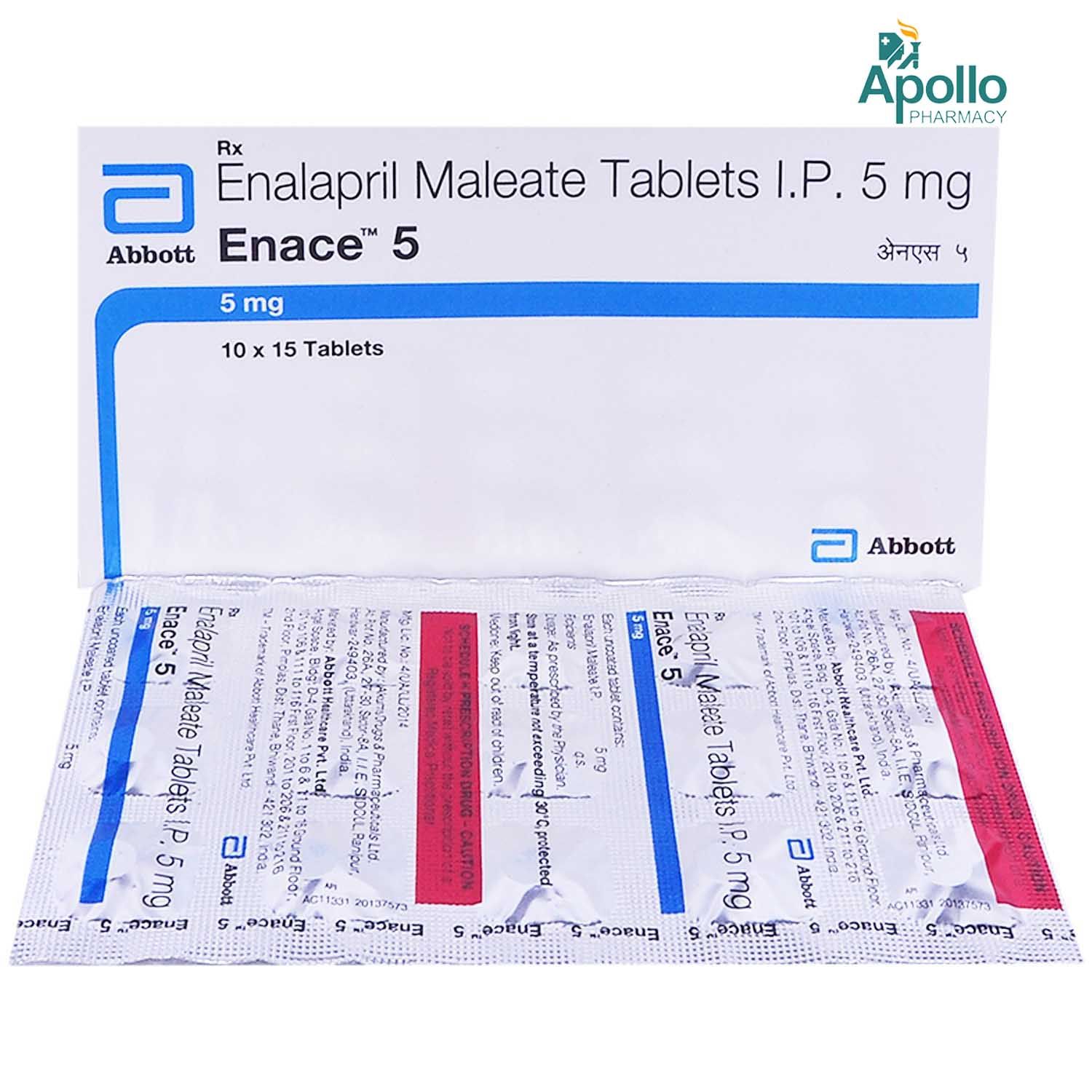 Enace 5 Tablet 15's Price, Uses, Side Effects, Composition - Apollo ...