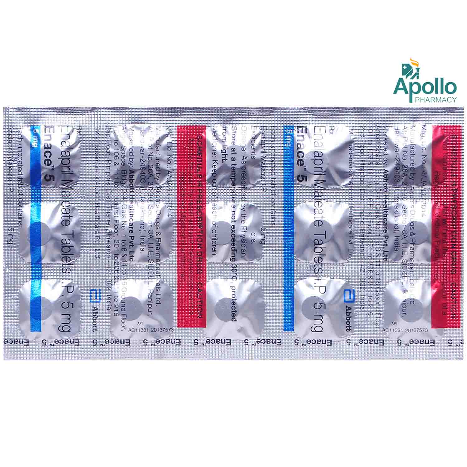 Enace 5 Tablet 15's Price, Uses, Side Effects, Composition - Apollo ...