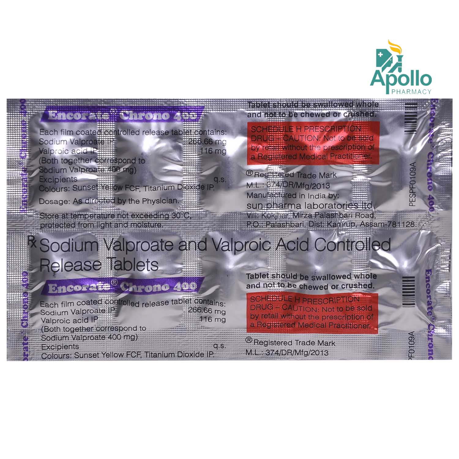 Encorate Chrono 400 Tablet | Uses, Side Effects, Price | Apollo Pharmacy