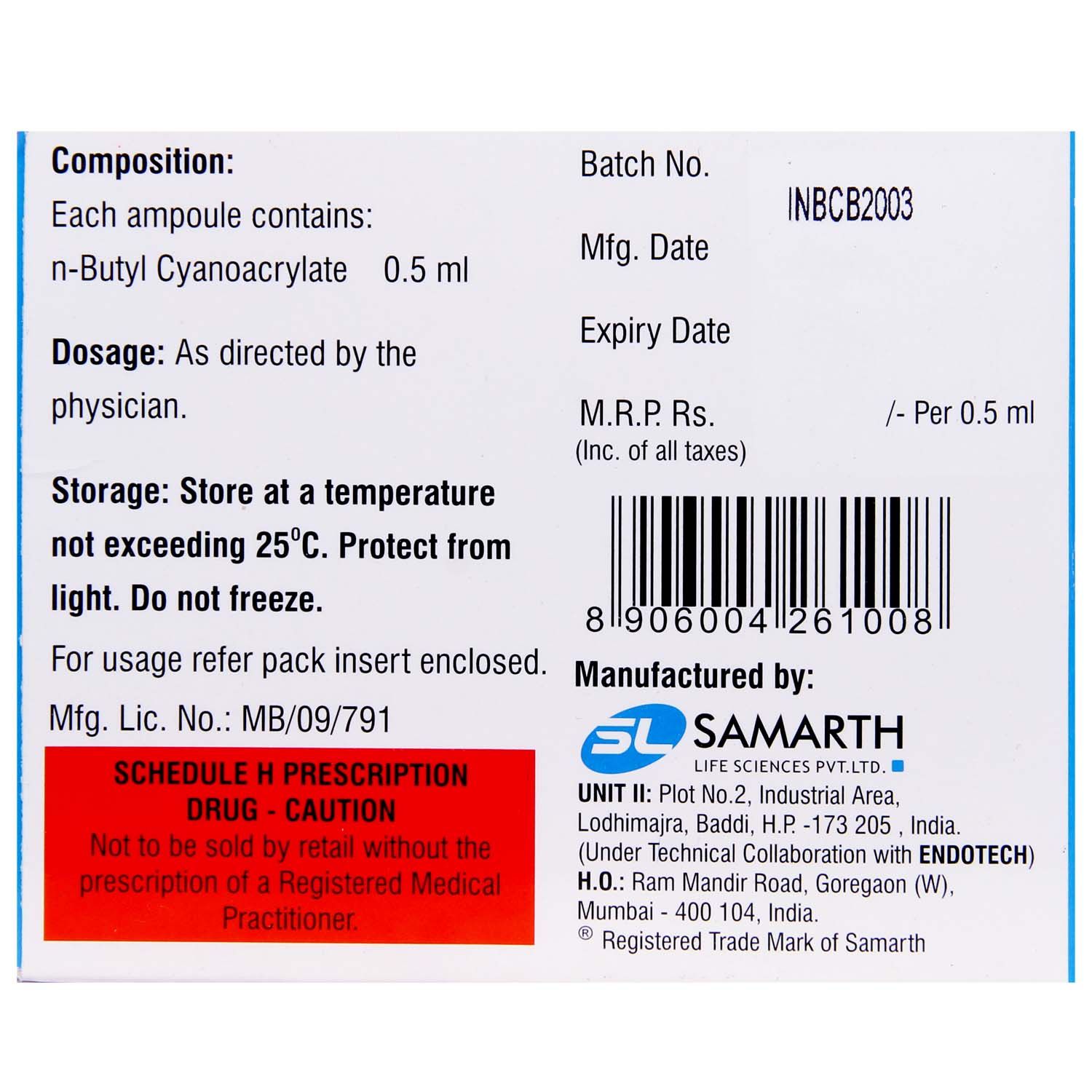 Endocryl Injection 0.5 ml Price, Uses, Side Effects, Composition ...