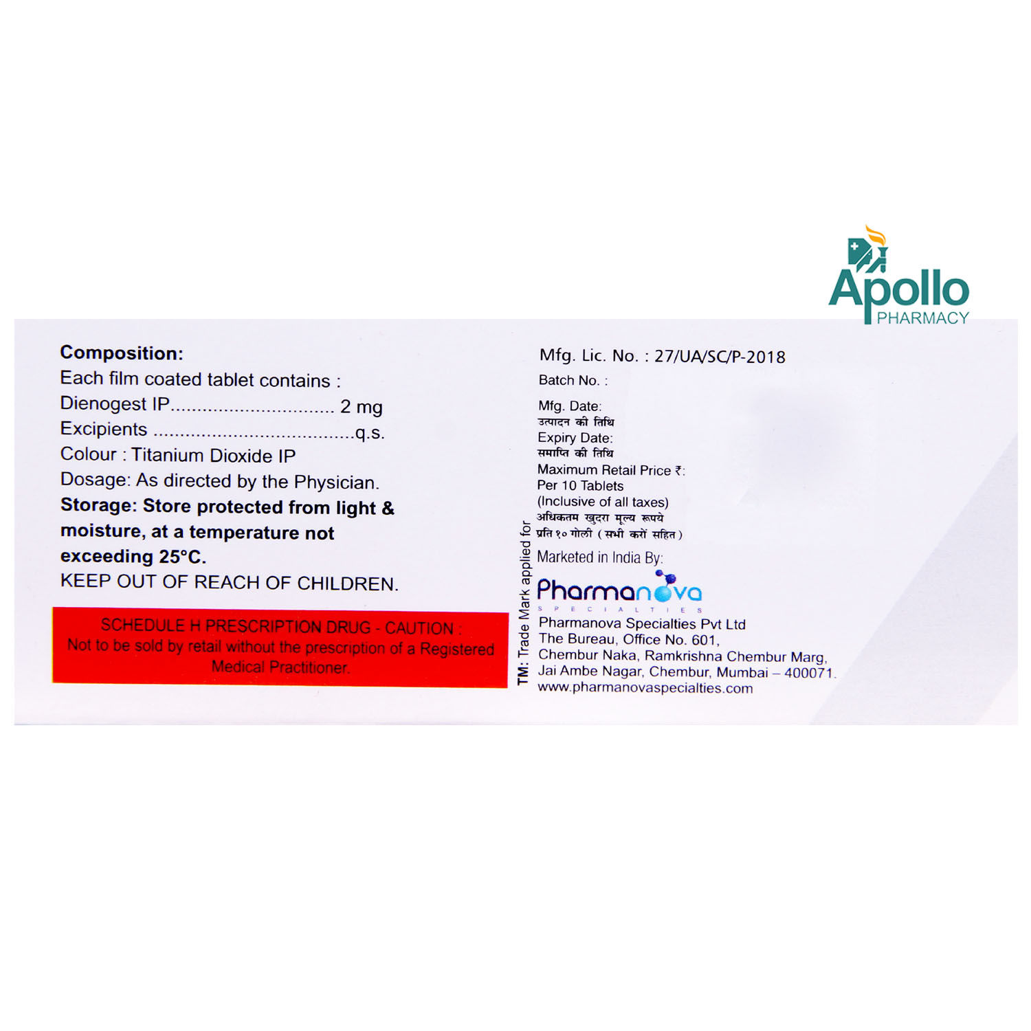 Endosis Tablet 10's Price, Uses, Side Effects, Composition - Apollo ...