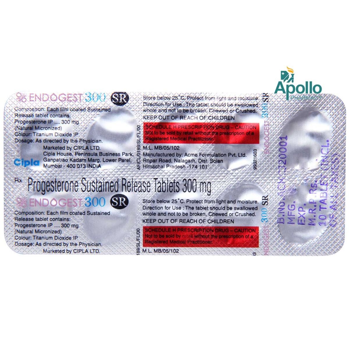 Endogest 300 SR Tablet 10's Price, Uses, Side Effects, Composition ...
