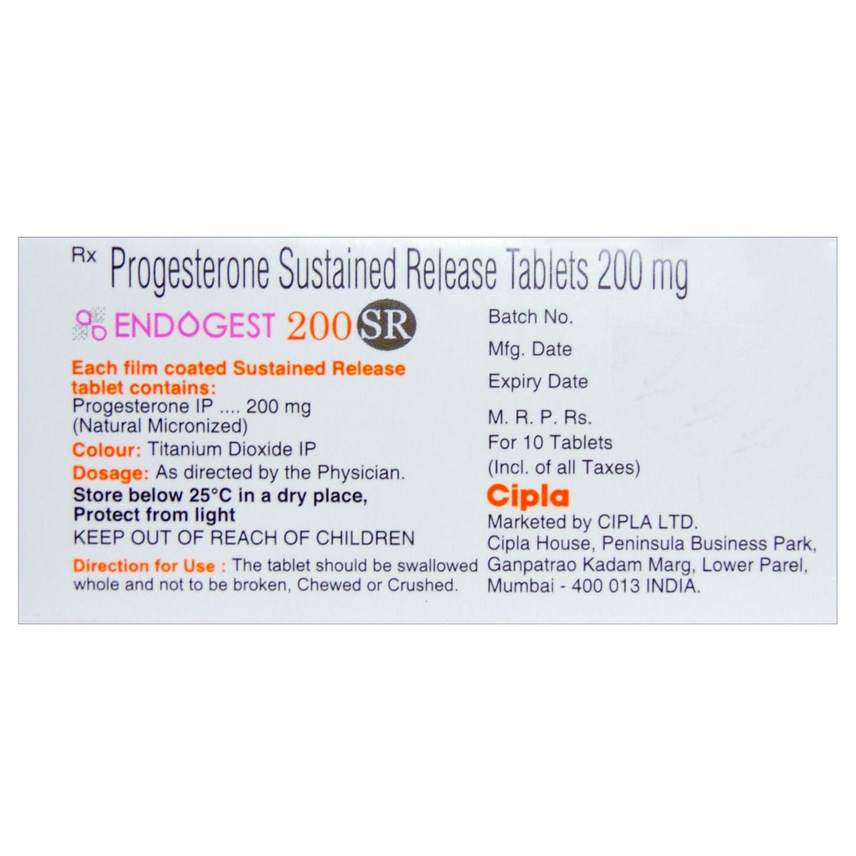 Endogest 200 SR Tablet 10's Price, Uses, Side Effects, Composition ...