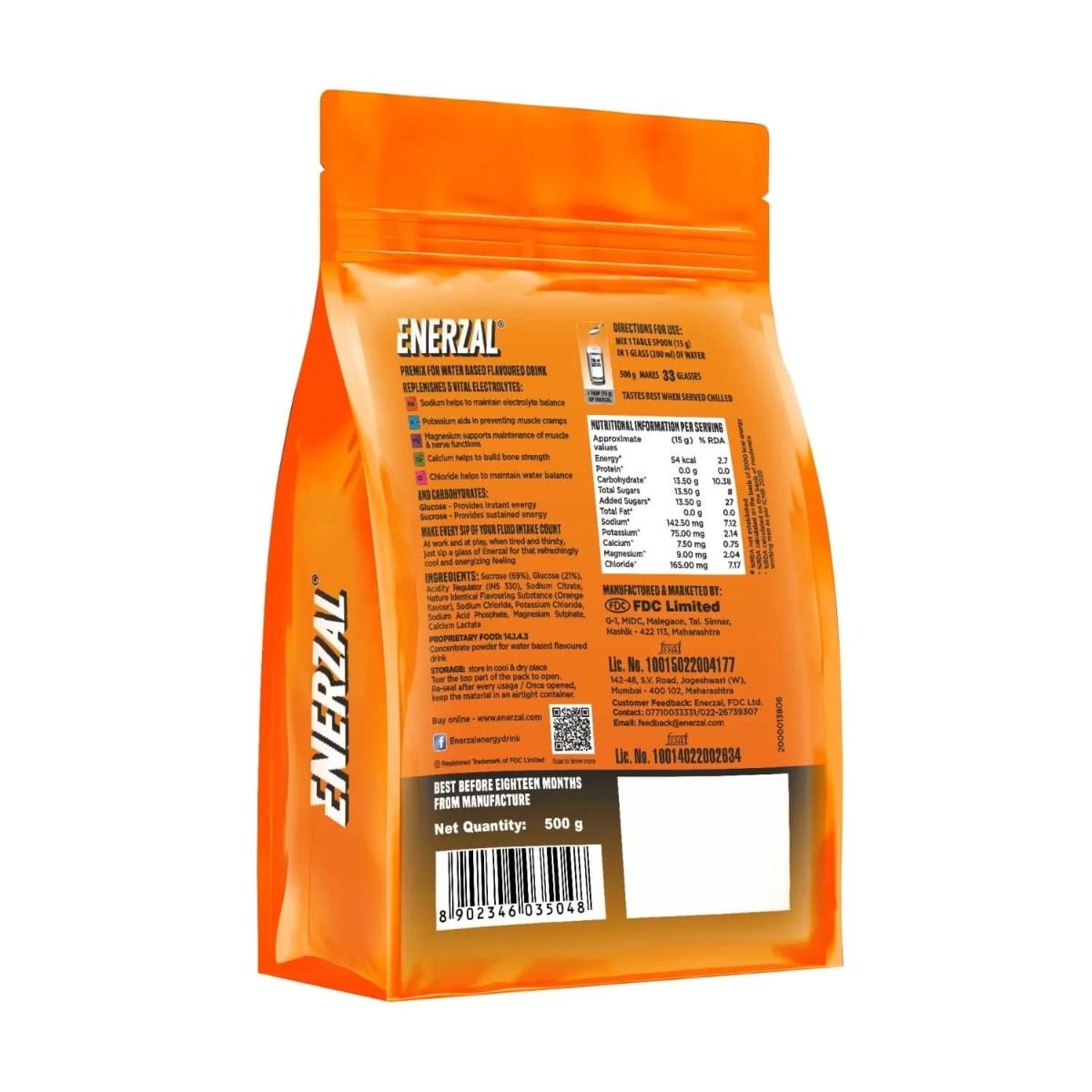 Enerzal Orange Flavour Energy Drink Powder, 500 gm Price, Uses, Side ...
