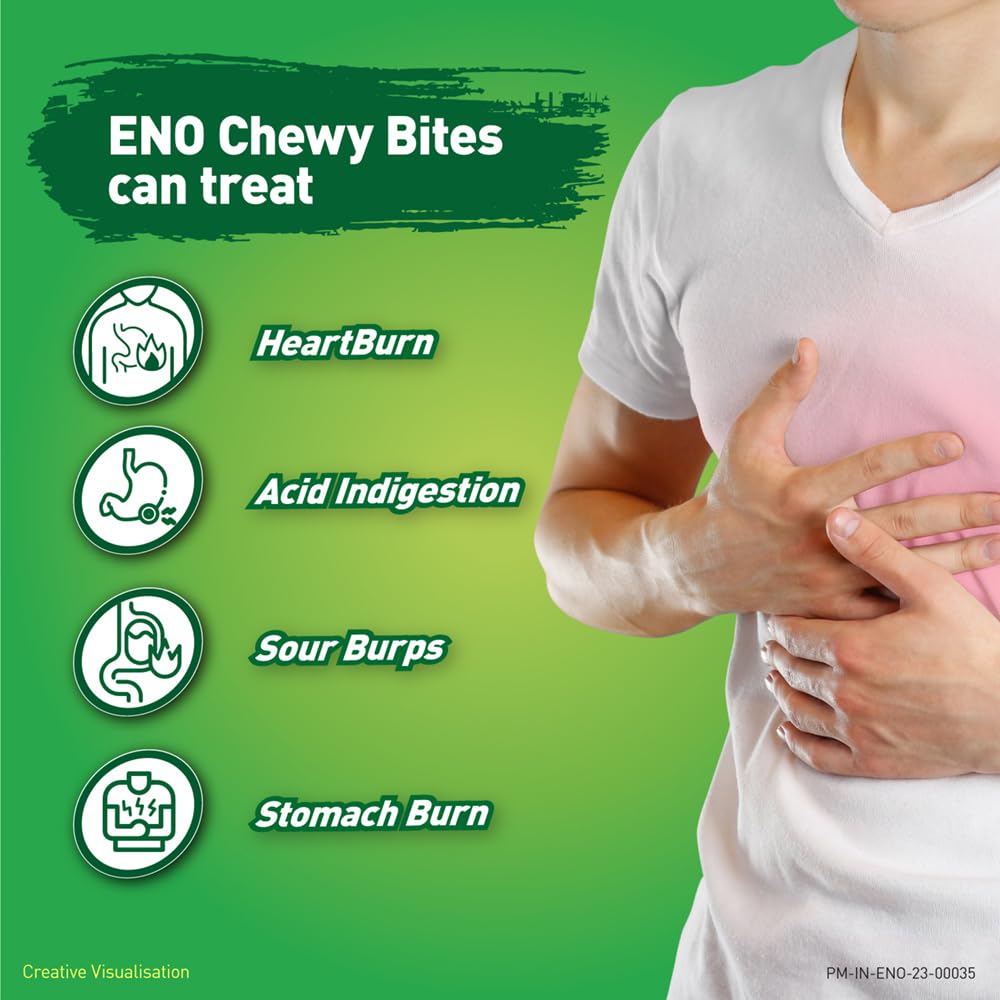 Buy ENO Chewy Bites Tangy Lemon Flavour, 10 Chewable Tablets | 19 ...
