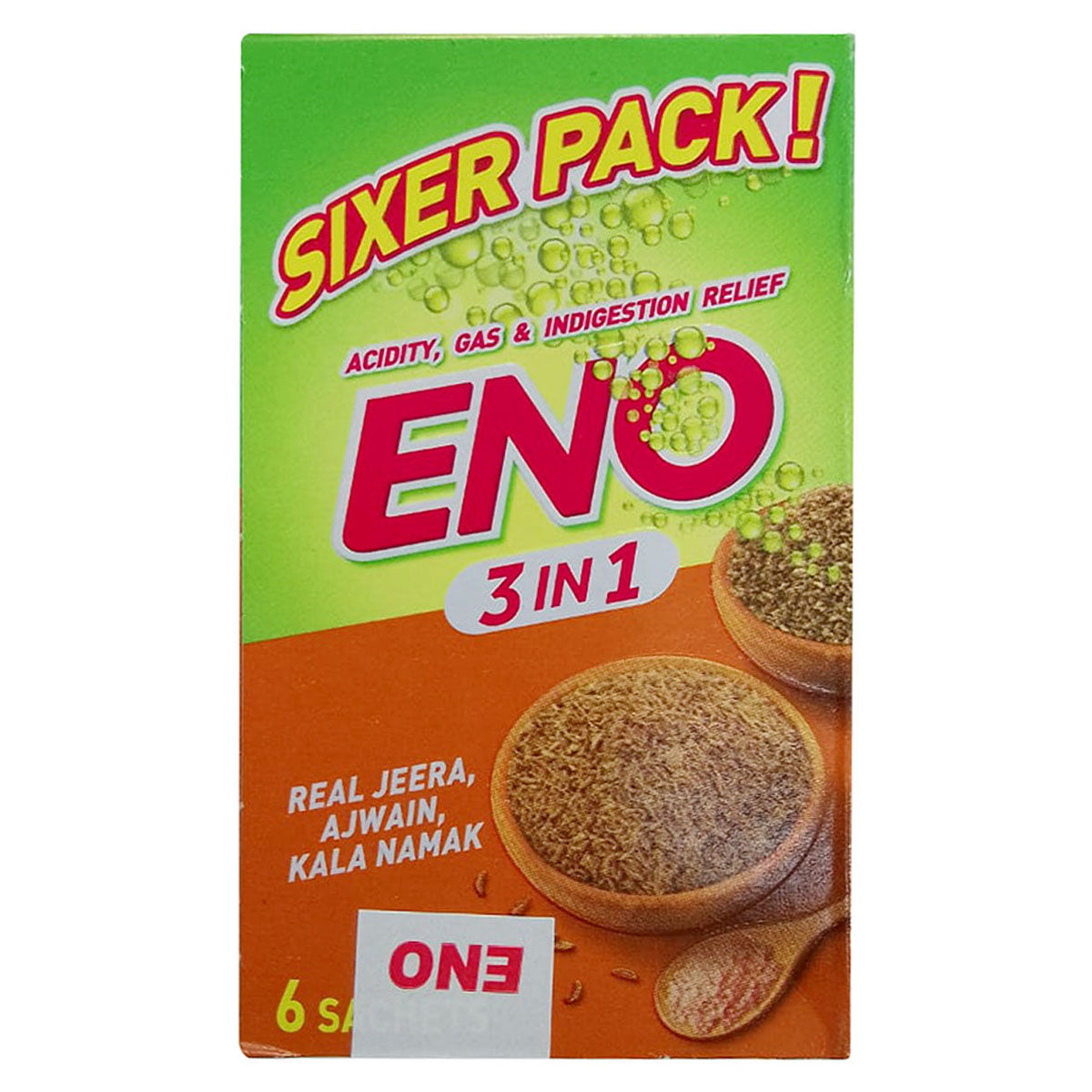 Buy ENO Real Jeera, Ajwain, Kala Namak Sachet, 30 gm (6x5gm) | 19 ...