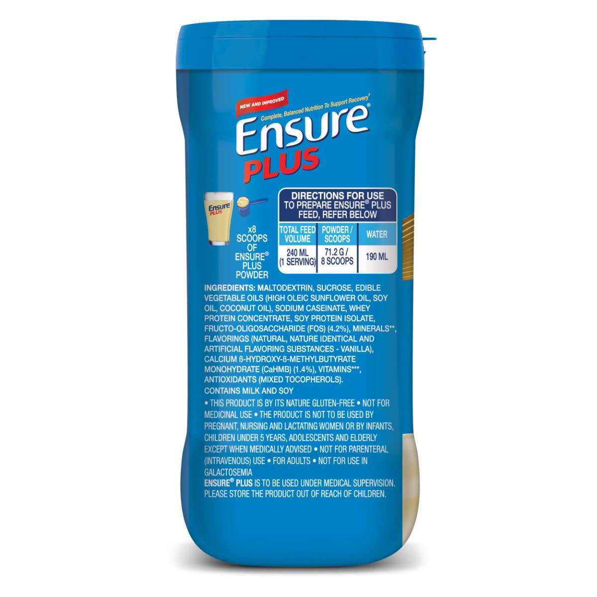 Ensure Plus Complete, Balanced Nutrition Drink Vanilla Flavour Powder ...
