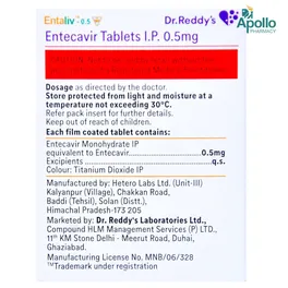 Entaliv 0.5 Tablet | Uses, Side Effects, Price | Apollo Pharmacy
