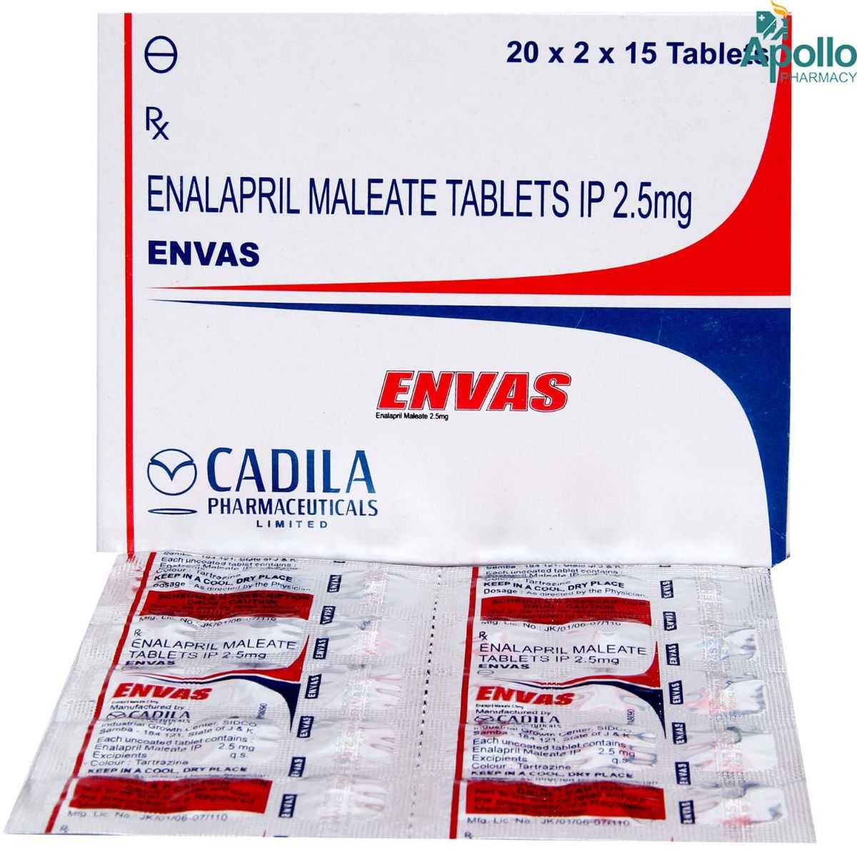 Envas 2.5 Tablet | Uses, Side Effects, Price | Apollo Pharmacy