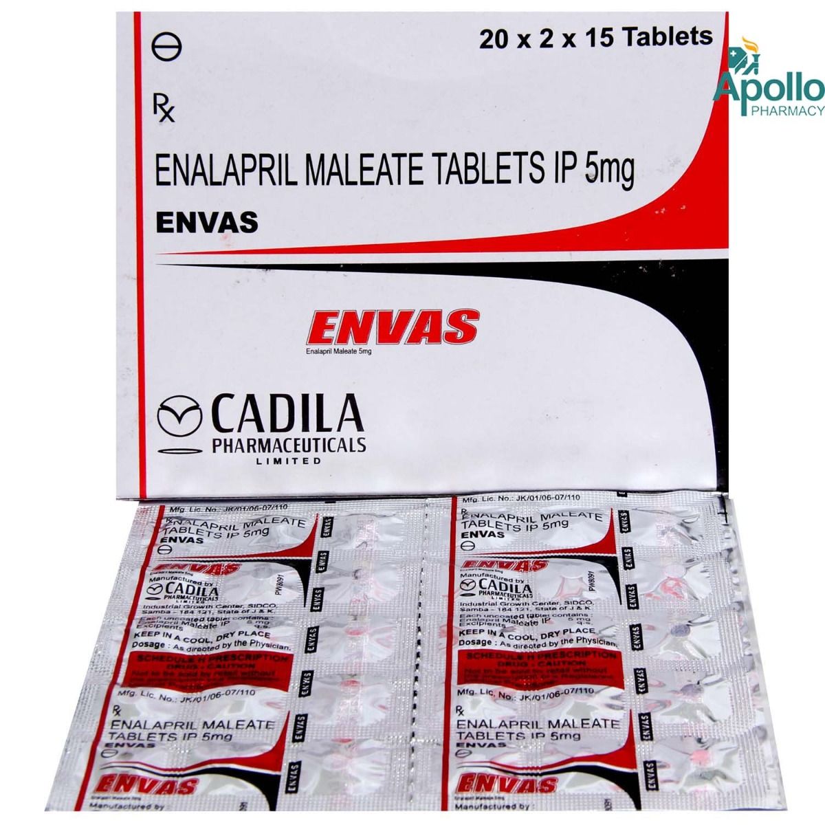 Envas Tablet 15's Price, Uses, Side Effects, Composition - Apollo Pharmacy