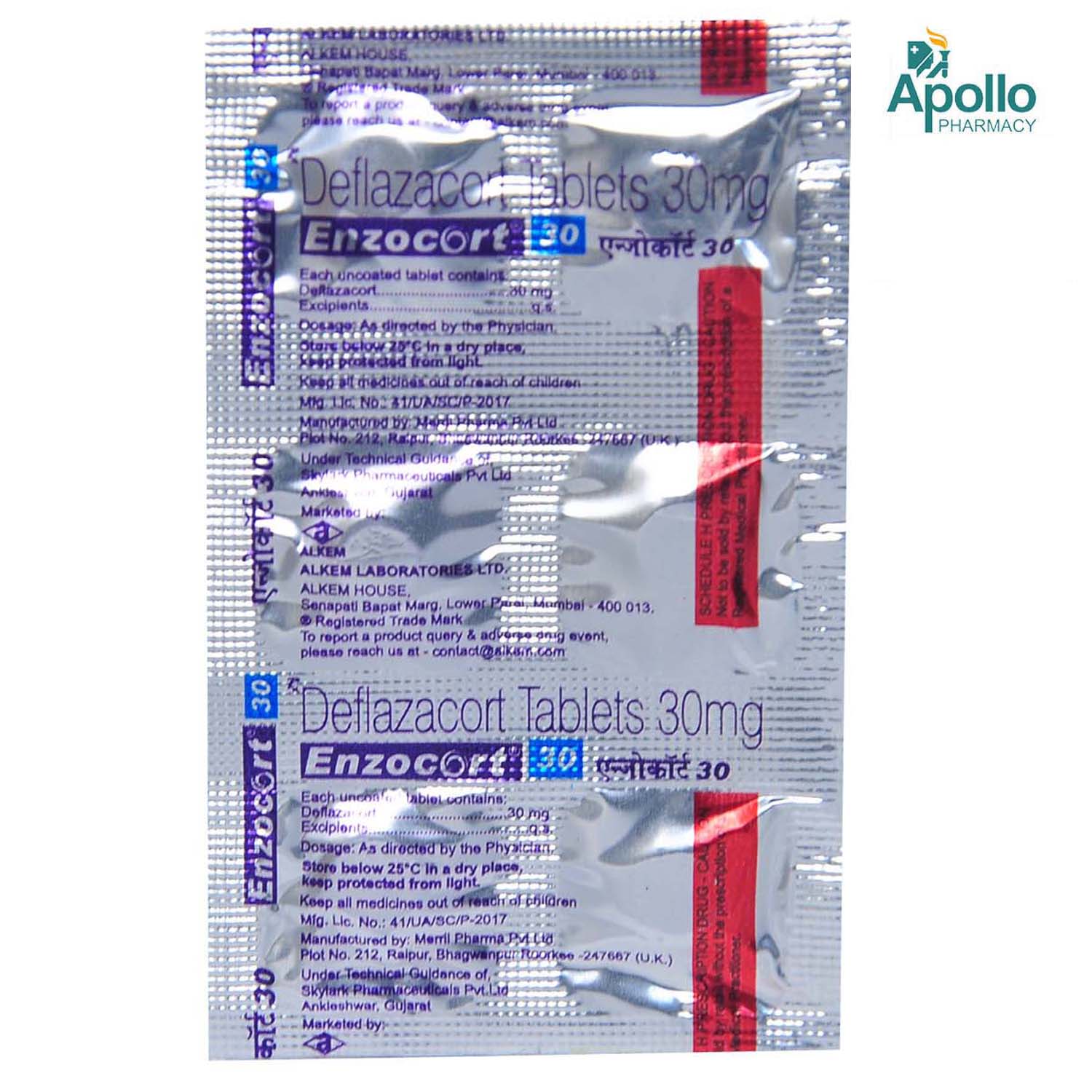 Enzocort 30 mg Tablet | Uses, Side Effects, Price | Apollo Pharmacy