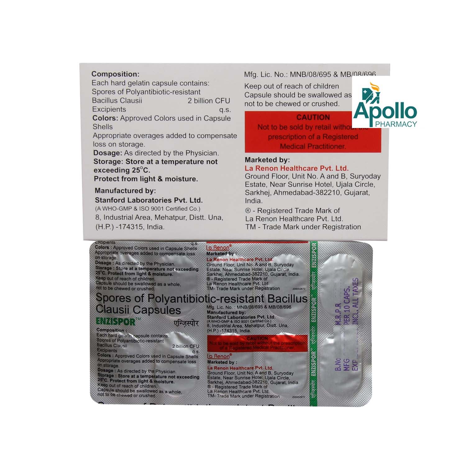 Enzispor Capsule 10's Price, Uses, Side Effects, Composition - Apollo ...