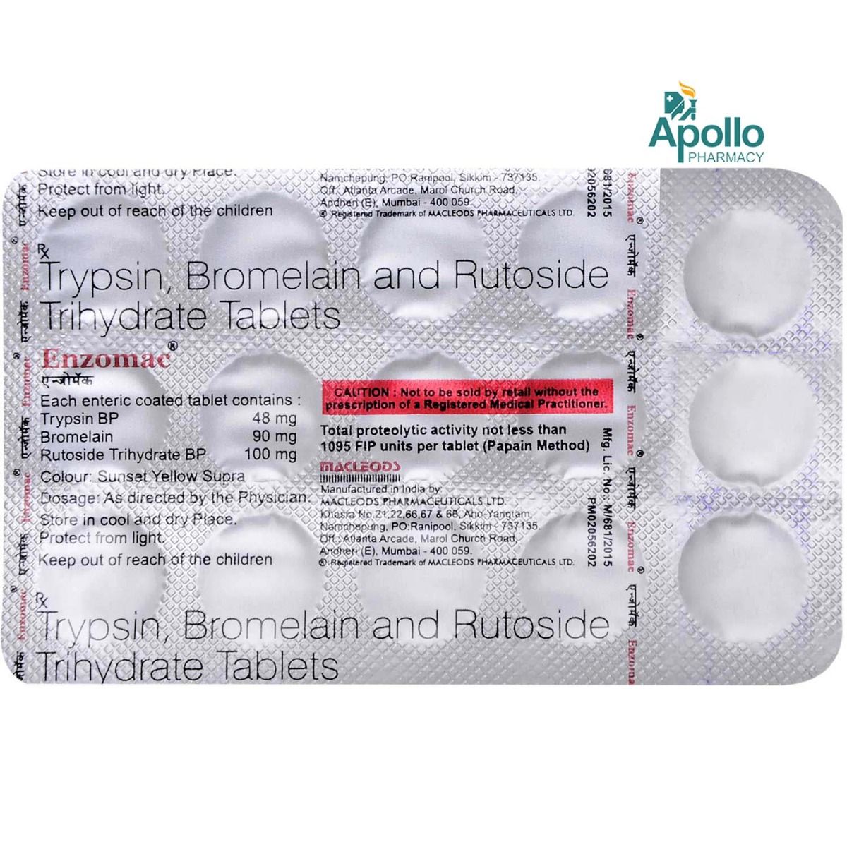 Enzomac Tablet 15's Price, Uses, Side Effects, Composition - Apollo ...