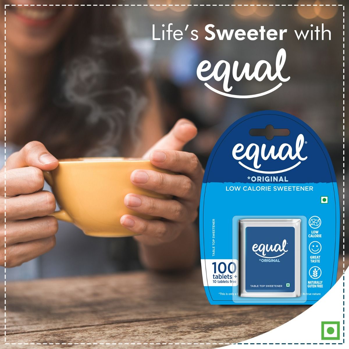 Equal Original Low Calorie Sweetener, 100 Tablets (Free 10 Tablets ...