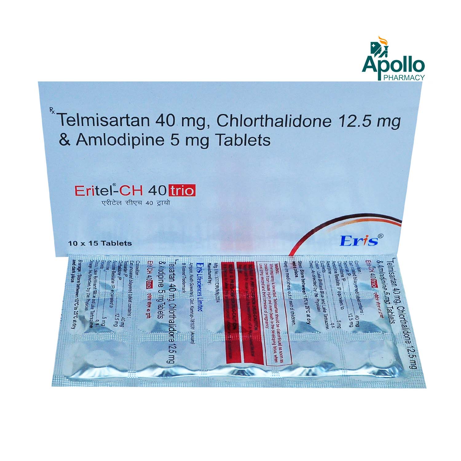 Eritel-CH 40 Trio Tablet | Uses, Side Effects, Price | Apollo Pharmacy