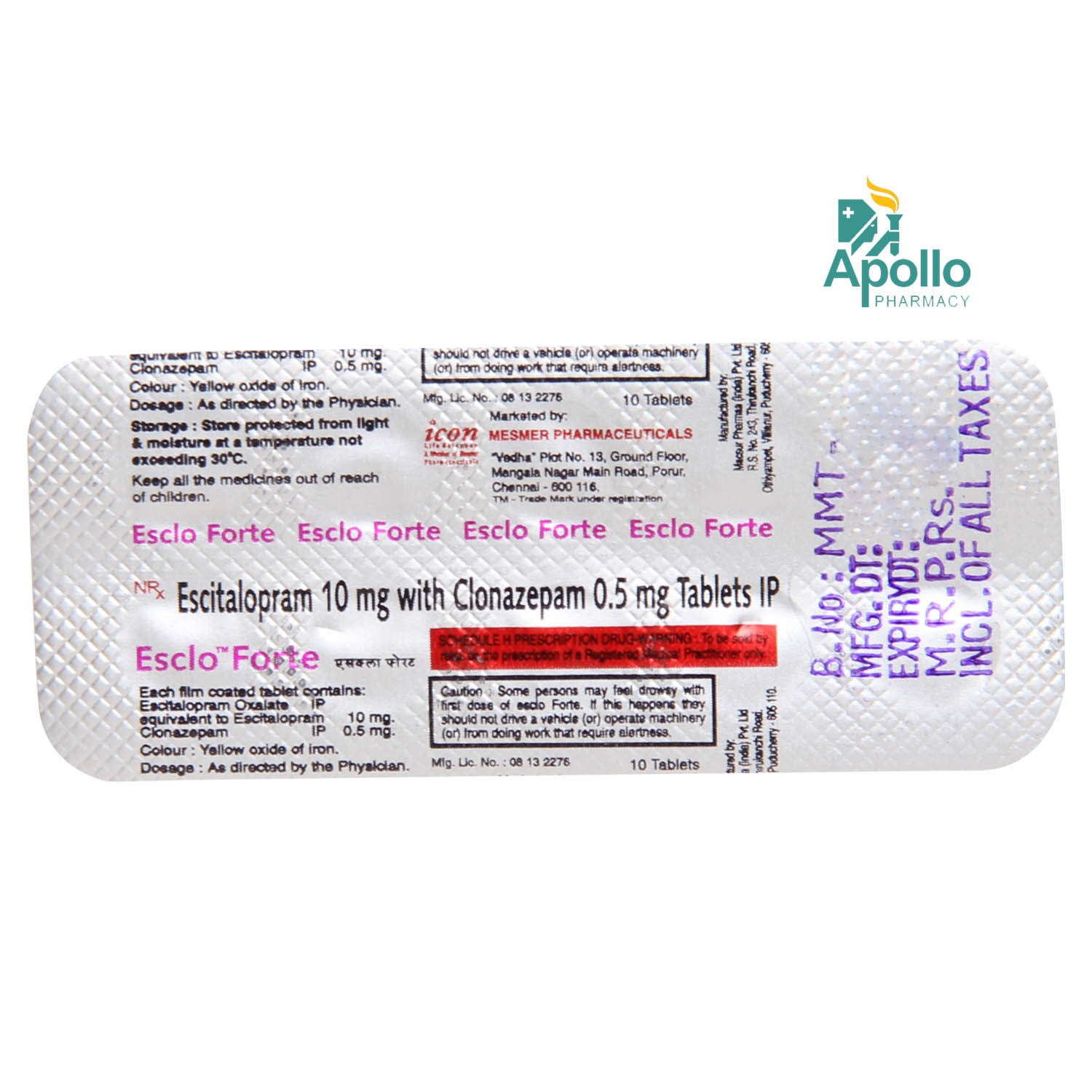 ESCLO FORTE TABLET Price, Uses, Side Effects, Composition - Apollo Pharmacy