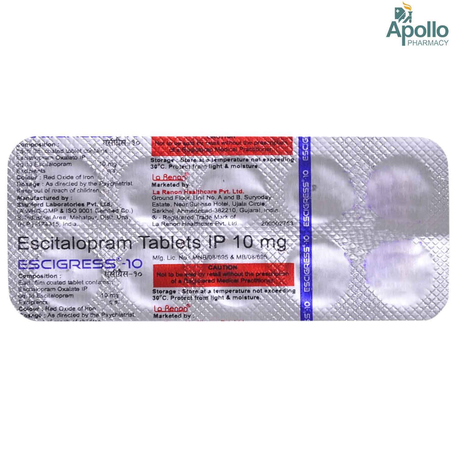 Escigress-10 Tablet 10's Price, Uses, Side Effects, Composition ...