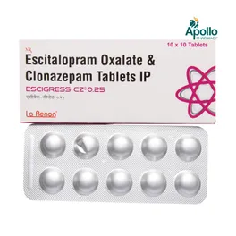 Escigress CZ 0.25 mg Tablet | Uses, Side Effects, Price | Apollo Pharmacy