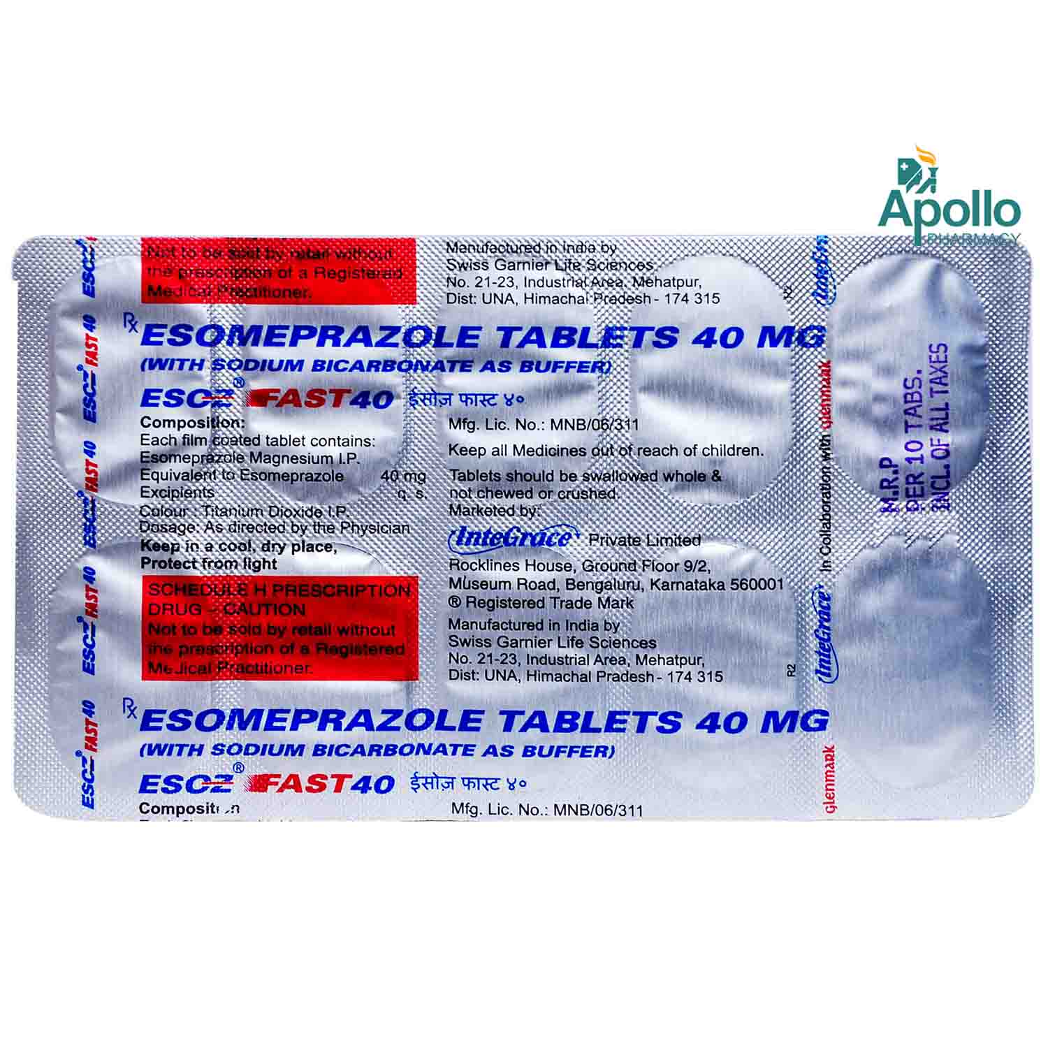 Esoz Fast 40 Tablet 10's Price, Uses, Side Effects, Composition ...