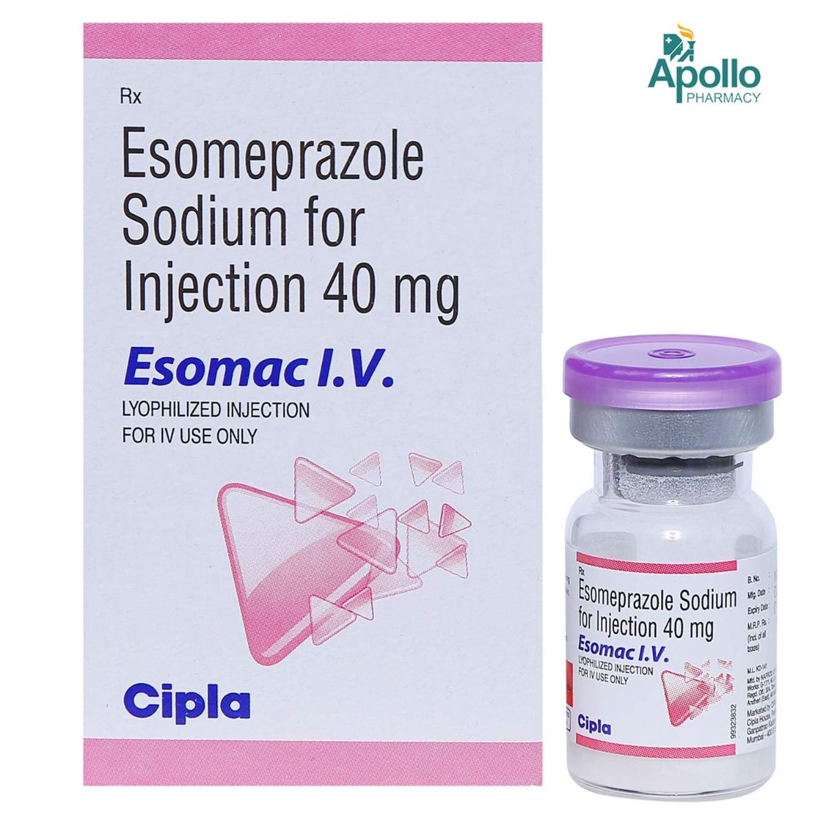 Esomac 40mg Injection 1's Price, Uses, Side Effects, Composition ...