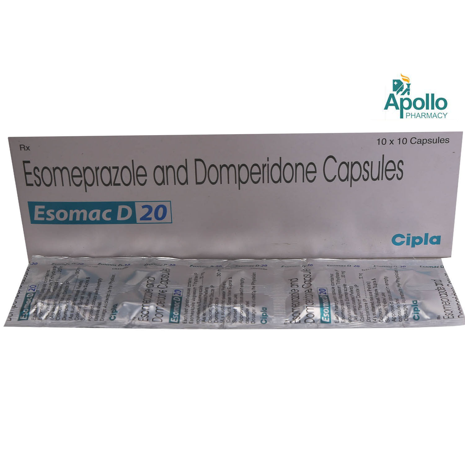 Esomac D 20 Capsule 10's Price, Uses, Side Effects, Composition ...