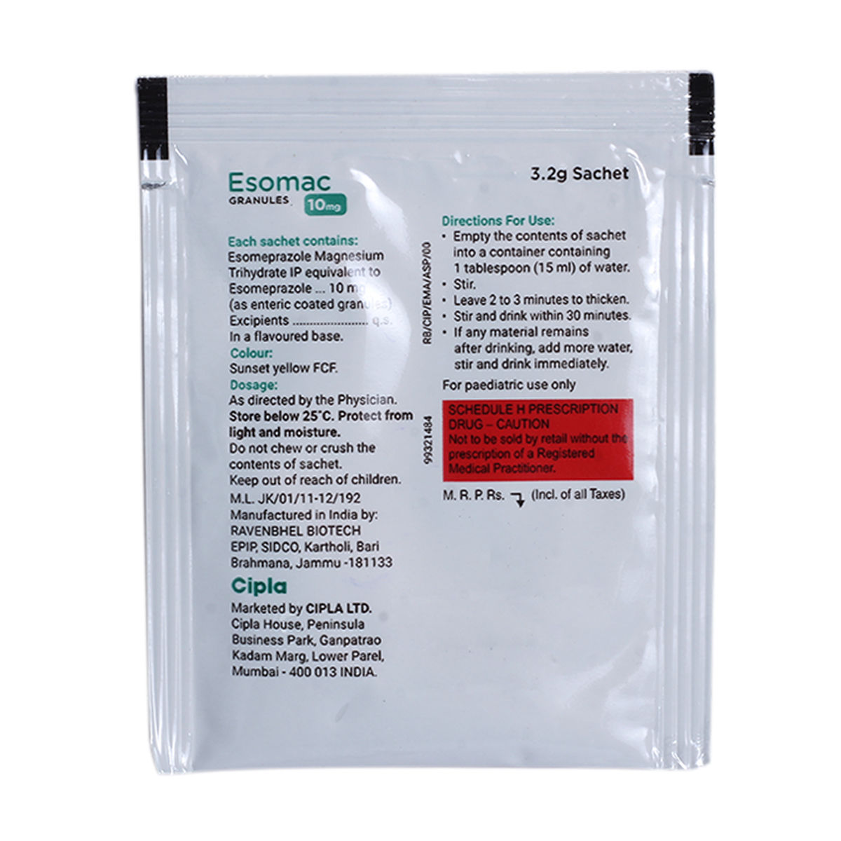 Esomac 10 Garnules 3.2 gm Price, Uses, Side Effects, Composition ...
