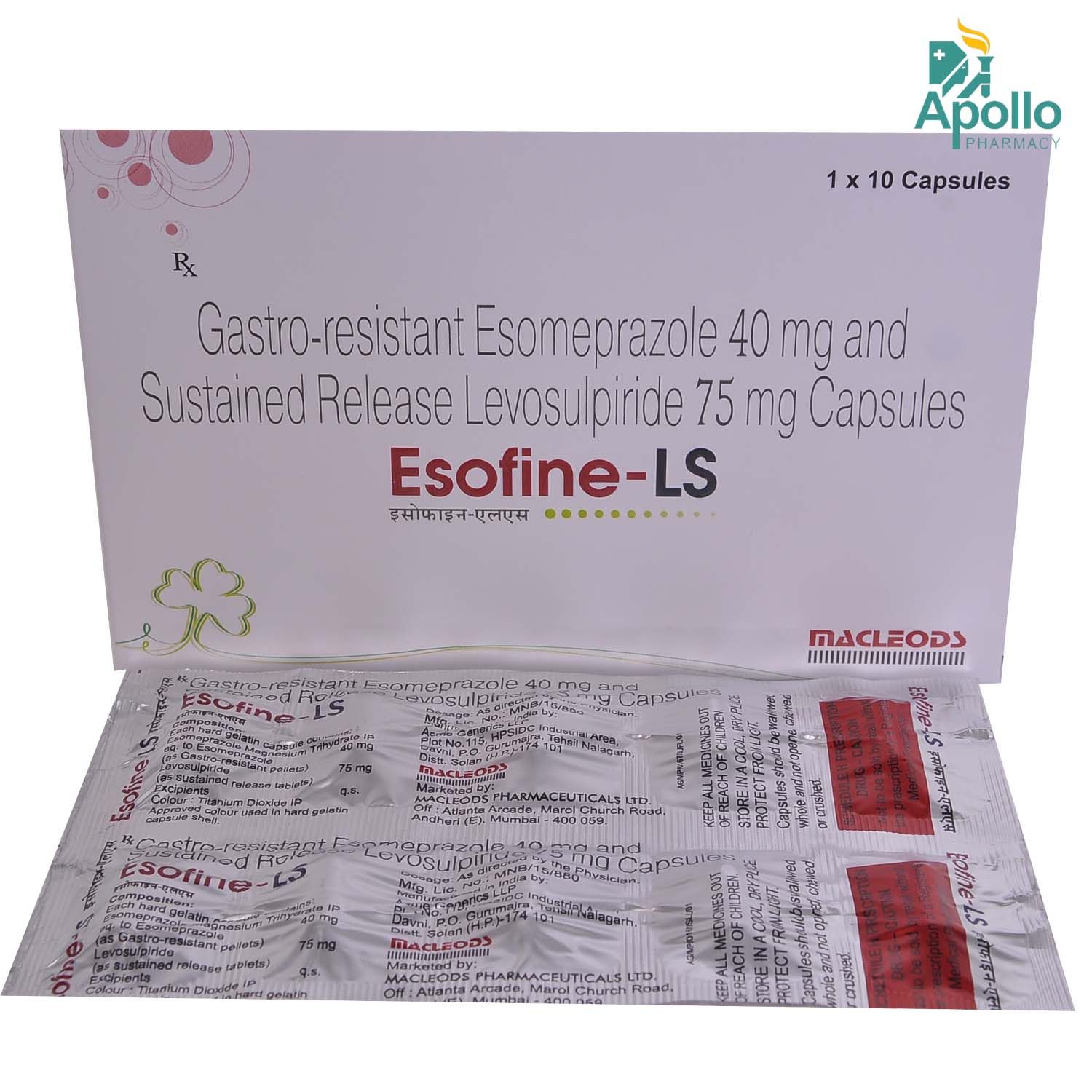 Esofine-LS Capsule 10's Price, Uses, Side Effects, Composition - Apollo ...