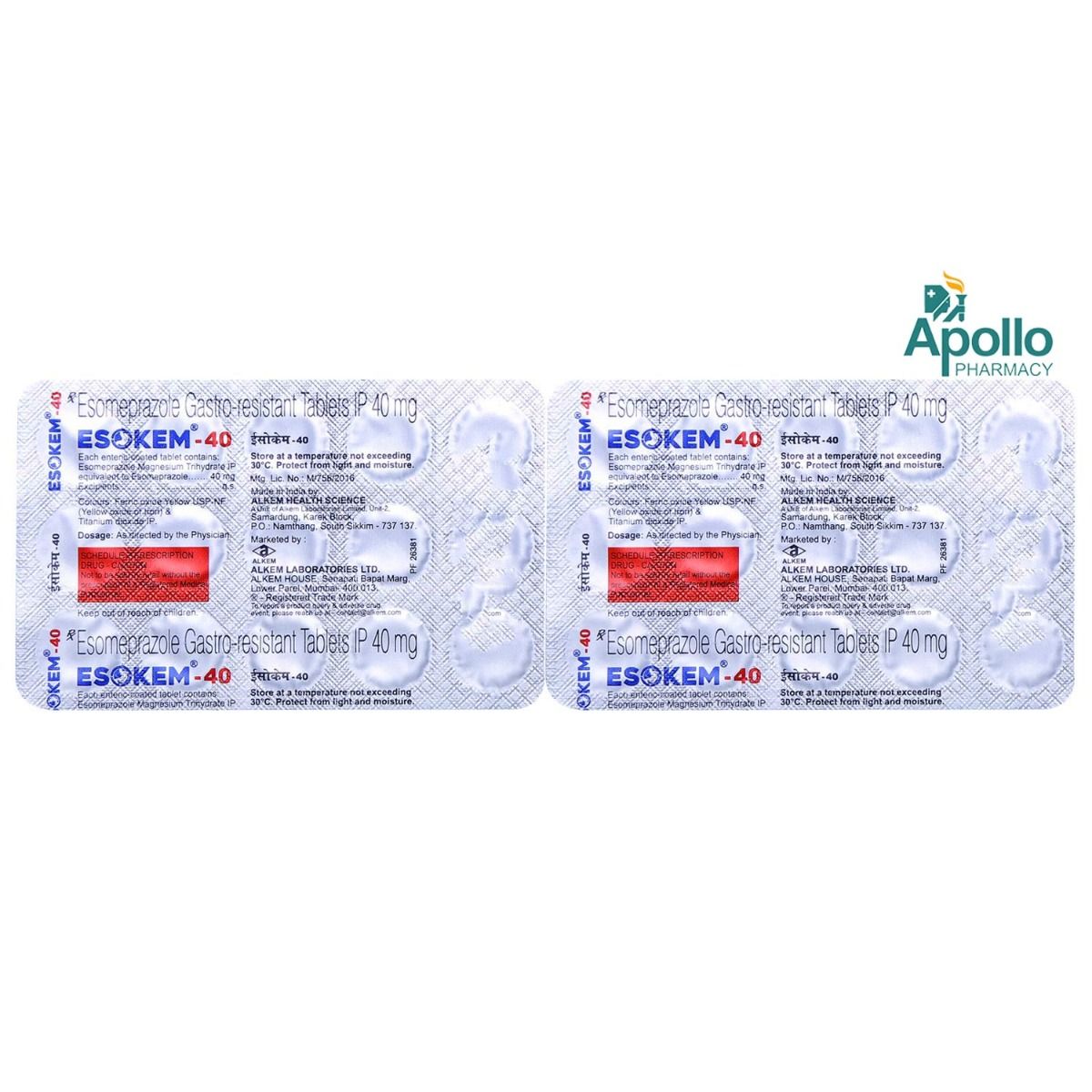 Esokem-40 Tablet 15's Price, Uses, Side Effects, Composition - Apollo ...