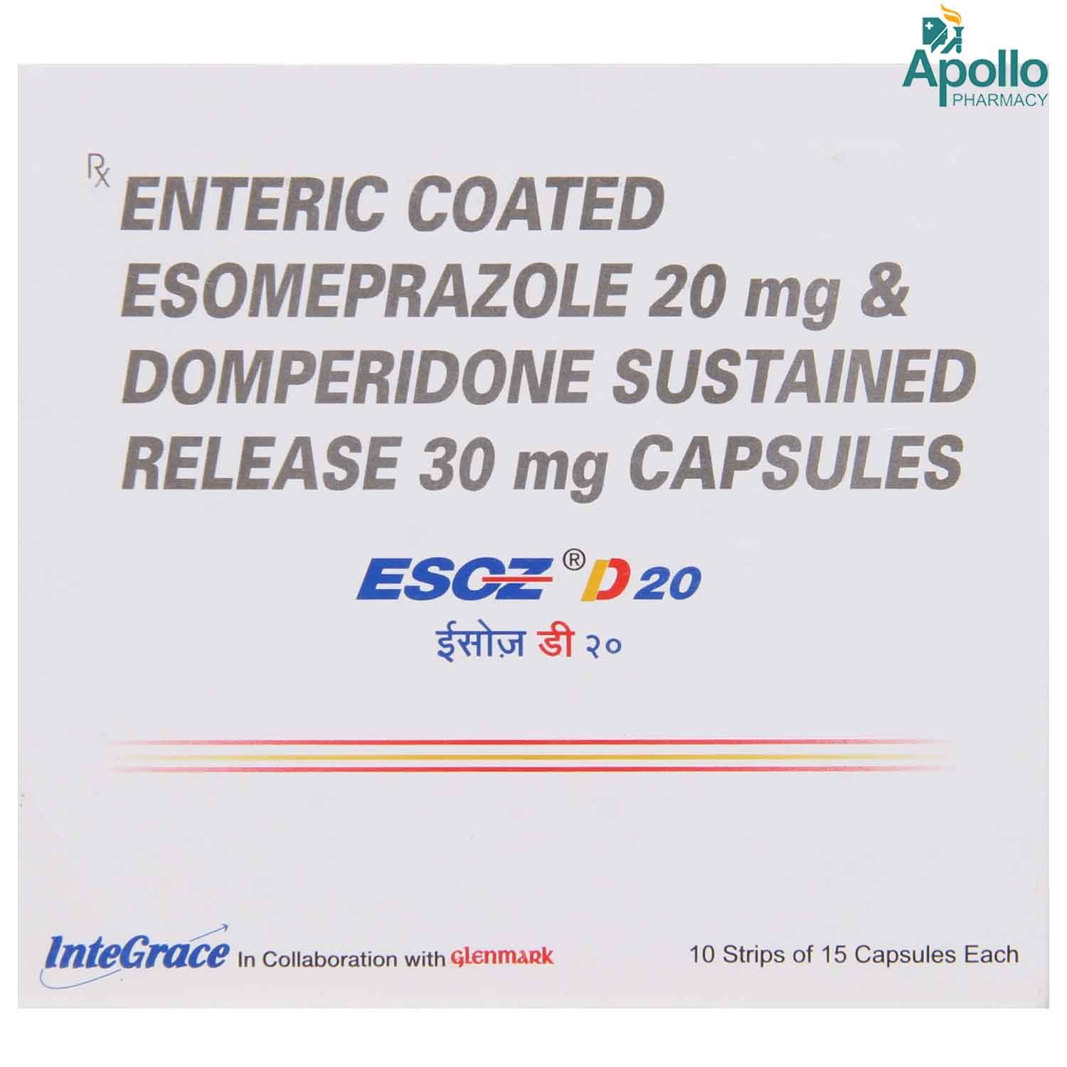 Esoz D 20 Capsule | Uses, Side Effects, Price | Apollo Pharmacy