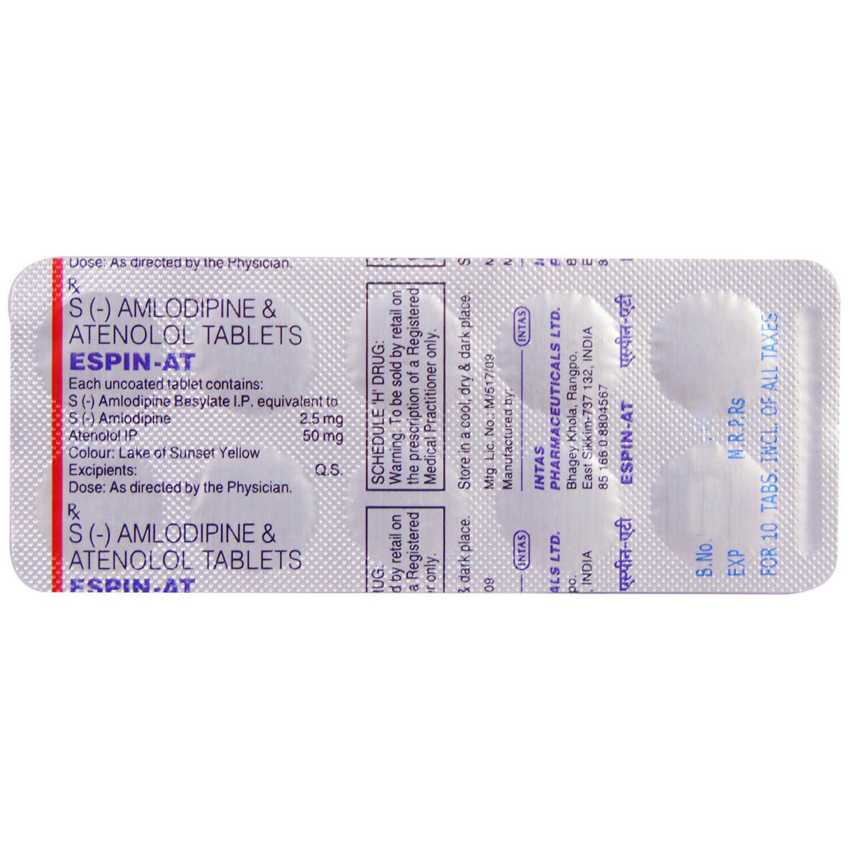 Espin AT Tablet 10's Price, Uses, Side Effects, Composition - Apollo ...