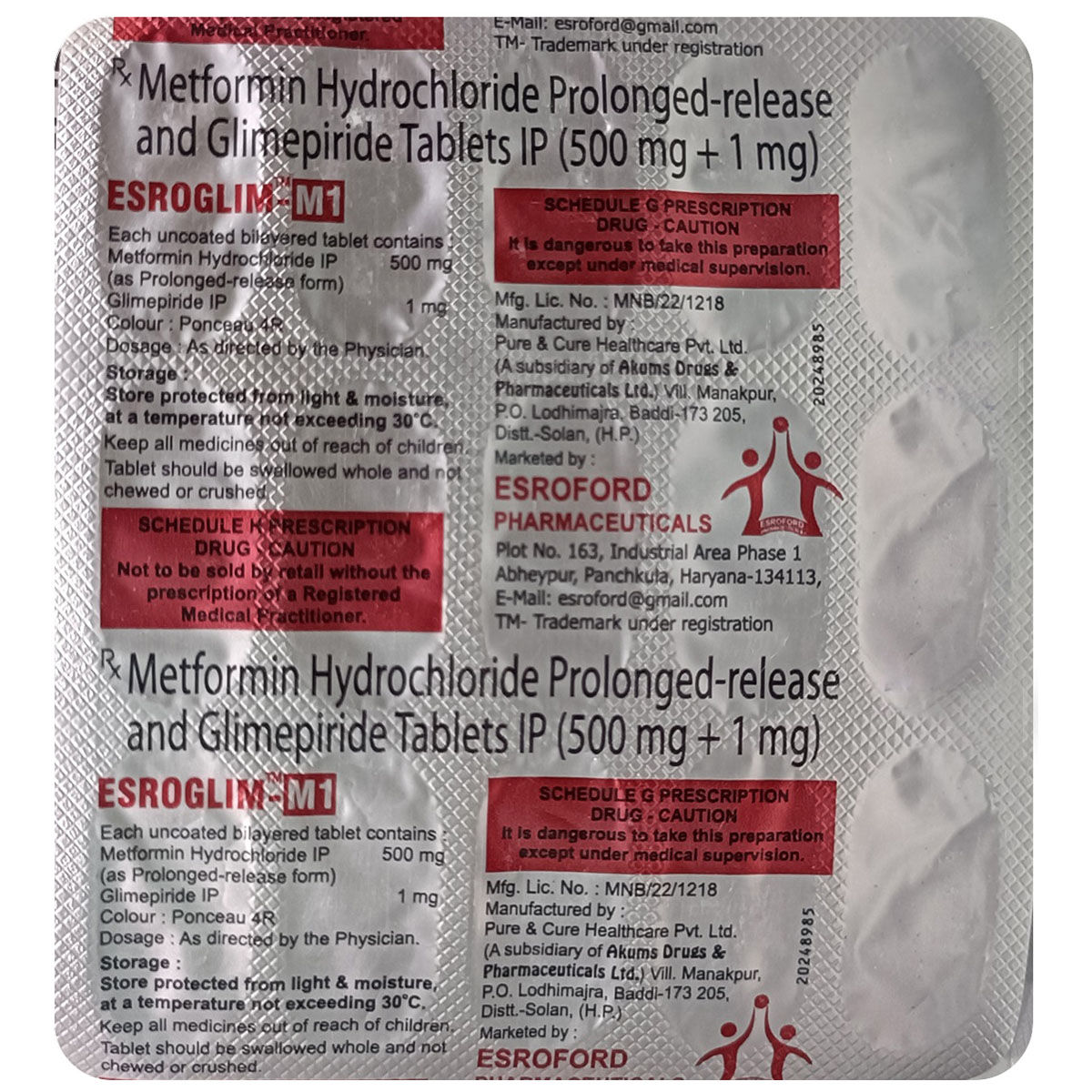 Esroglim-M1 Tablet 15's | Uses, Side Effects, Price | Apollo Pharmacy