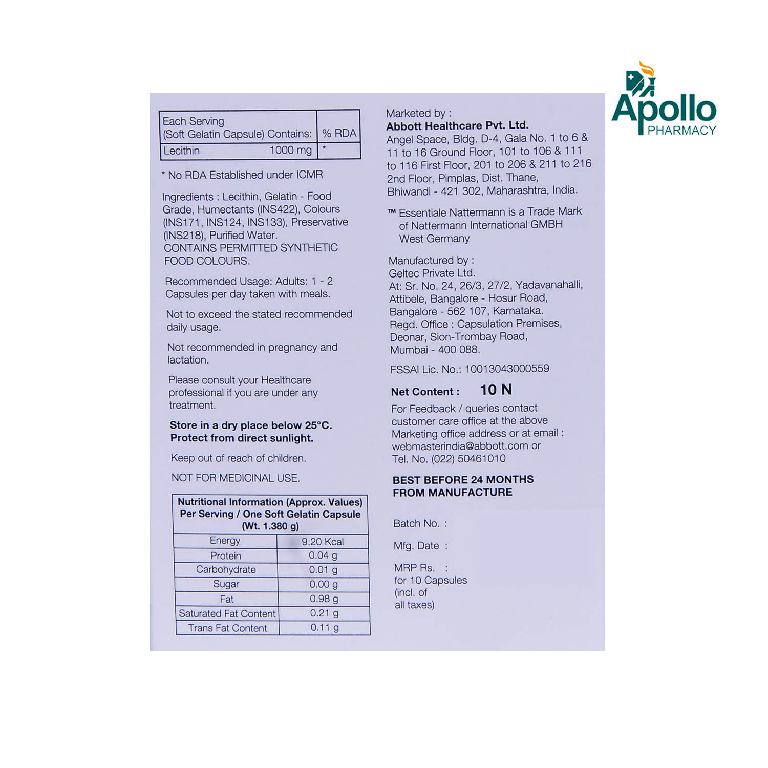 Essentiale L 1gm Capsule | Uses, Side Effects, Price | Apollo Pharmacy