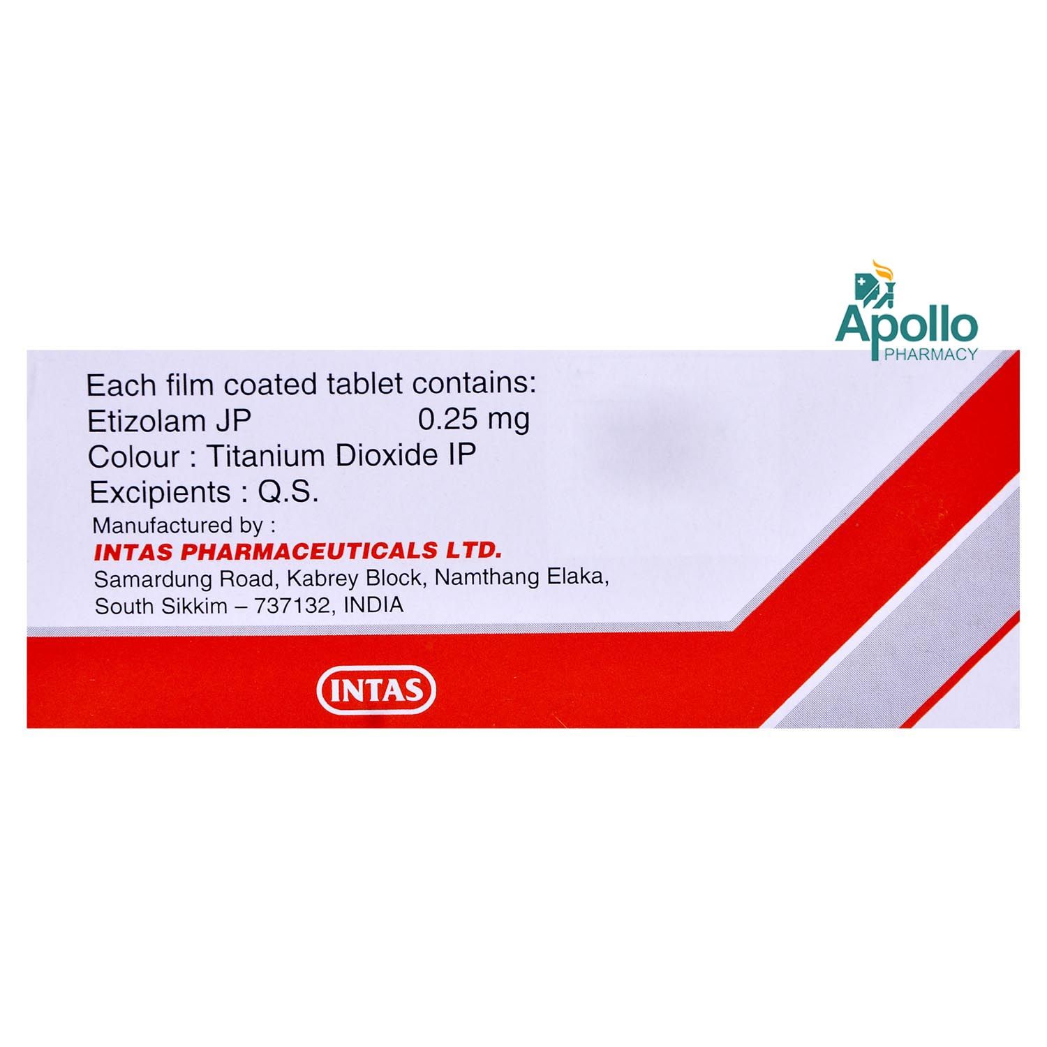 Etilaam 0.25 Tablet | Uses, Side Effects, Price | Apollo Pharmacy