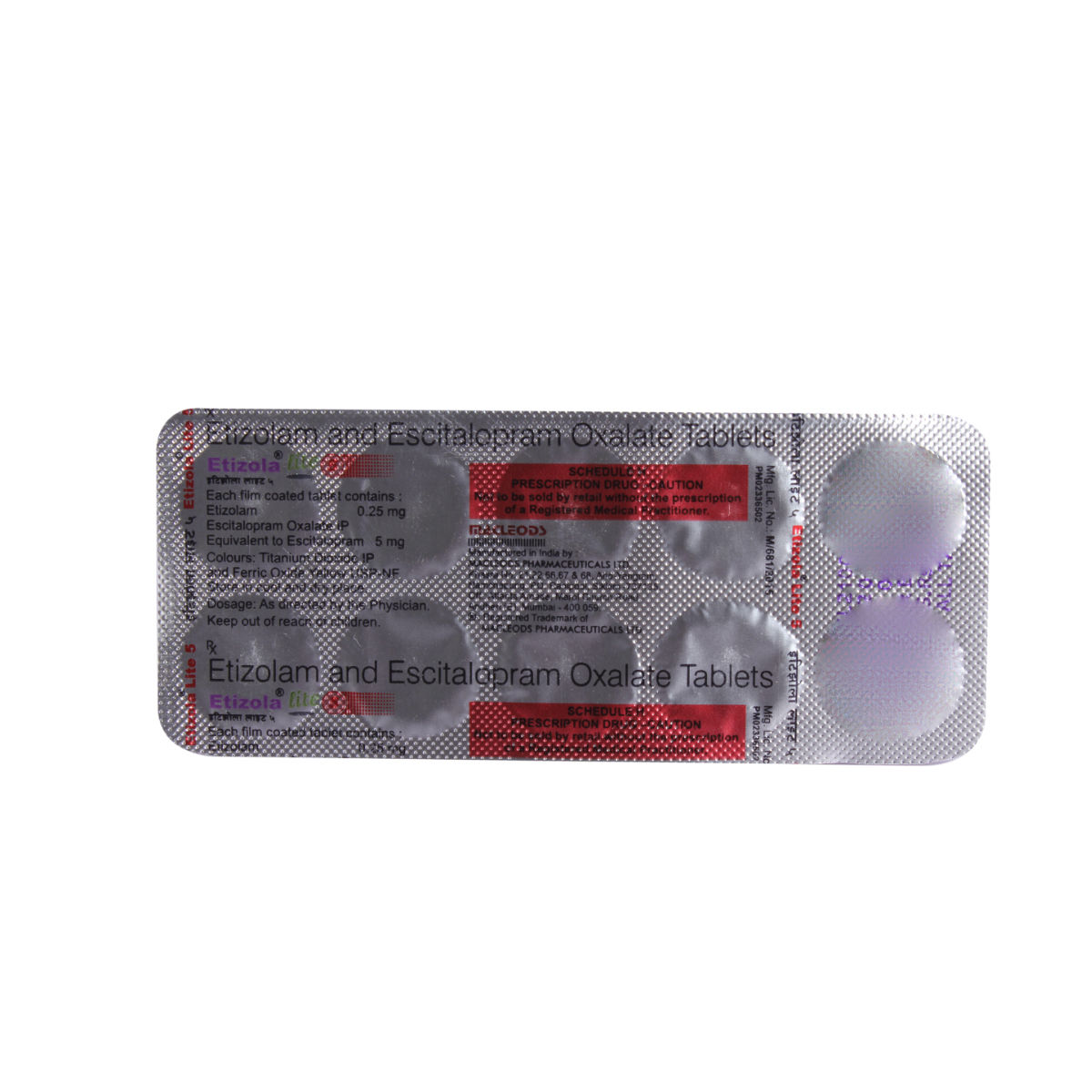 Etizola Lite 5mg Tablet 10's Price, Uses, Side Effects, Composition ...