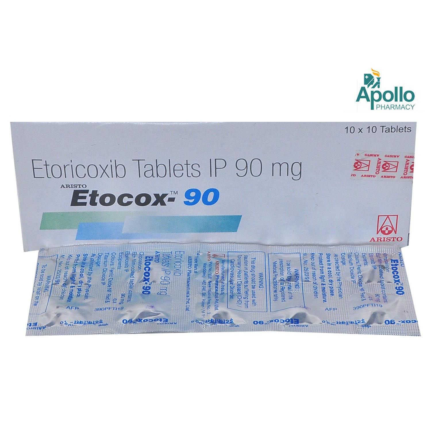 Etocox 90 mg Tablet 10's Price, Uses, Side Effects, Composition - Apollo Pharmacy