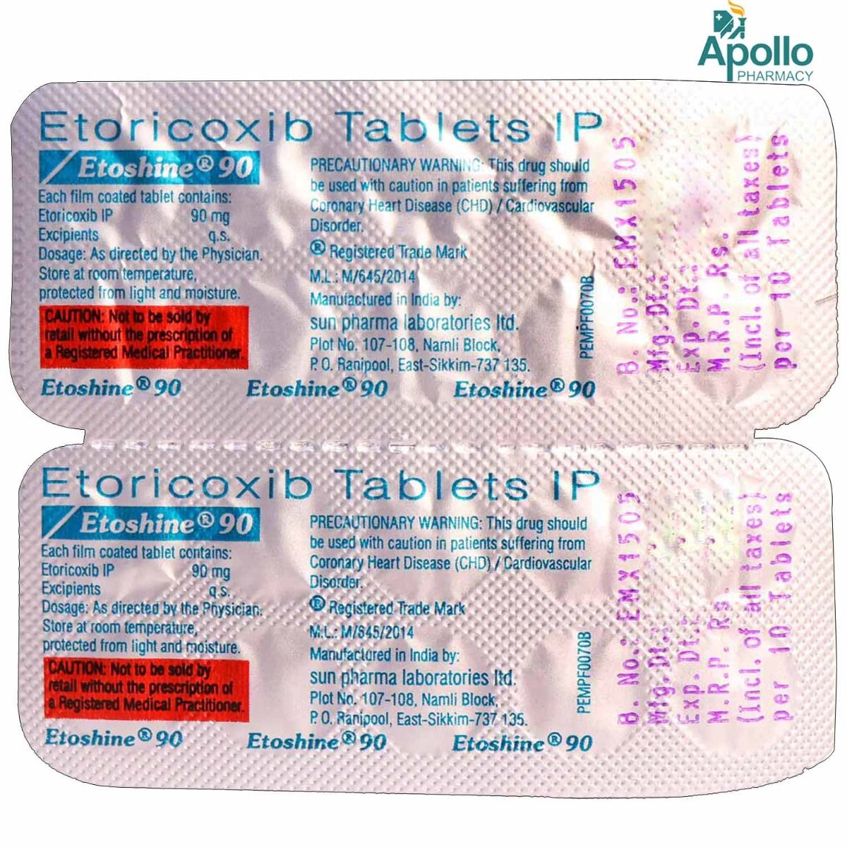 Etoshine 90 Tablet | Uses, Side Effects, Price | Apollo Pharmacy
