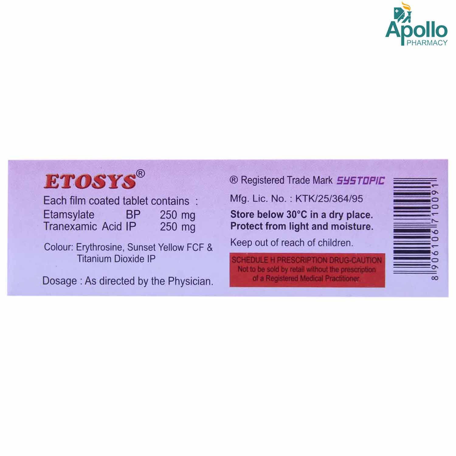 Etosys Tablet | Uses, Side Effects, Price | Apollo Pharmacy