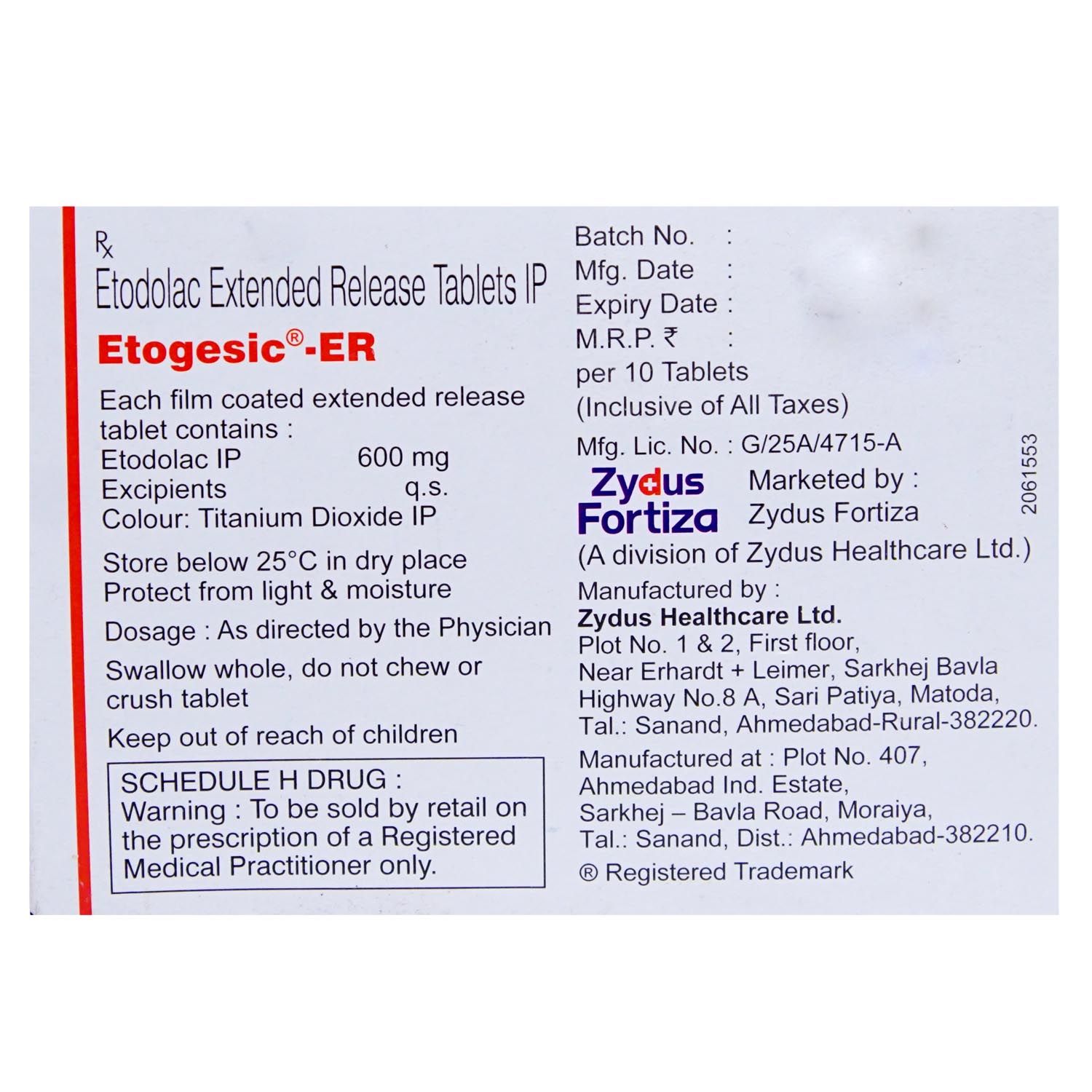 Etogesic-ER Tablet 10's Price, Uses, Side Effects, Composition - Apollo ...