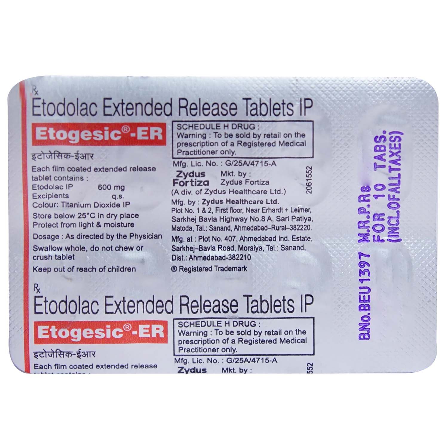 Etogesic-ER Tablet 10's Price, Uses, Side Effects, Composition - Apollo ...
