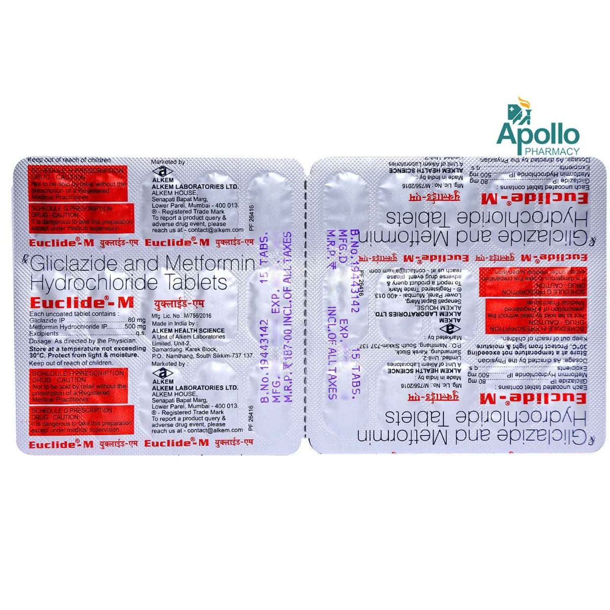 Euclide-M Tablet 15's Price, Uses, Side Effects, Composition - Apollo ...