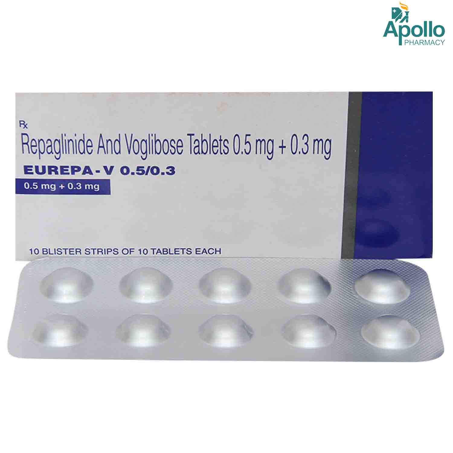 Eurepa-V 0.5/0.3 Tablet 10's Price, Uses, Side Effects, Composition ...