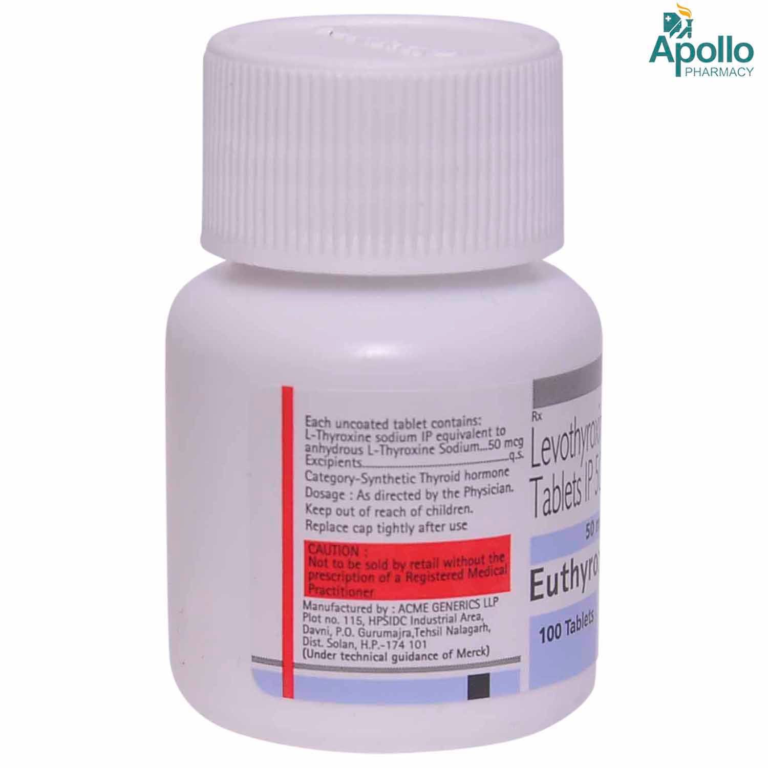 Euthyrox 50 Tablet | Uses, Side Effects, Price | Apollo Pharmacy
